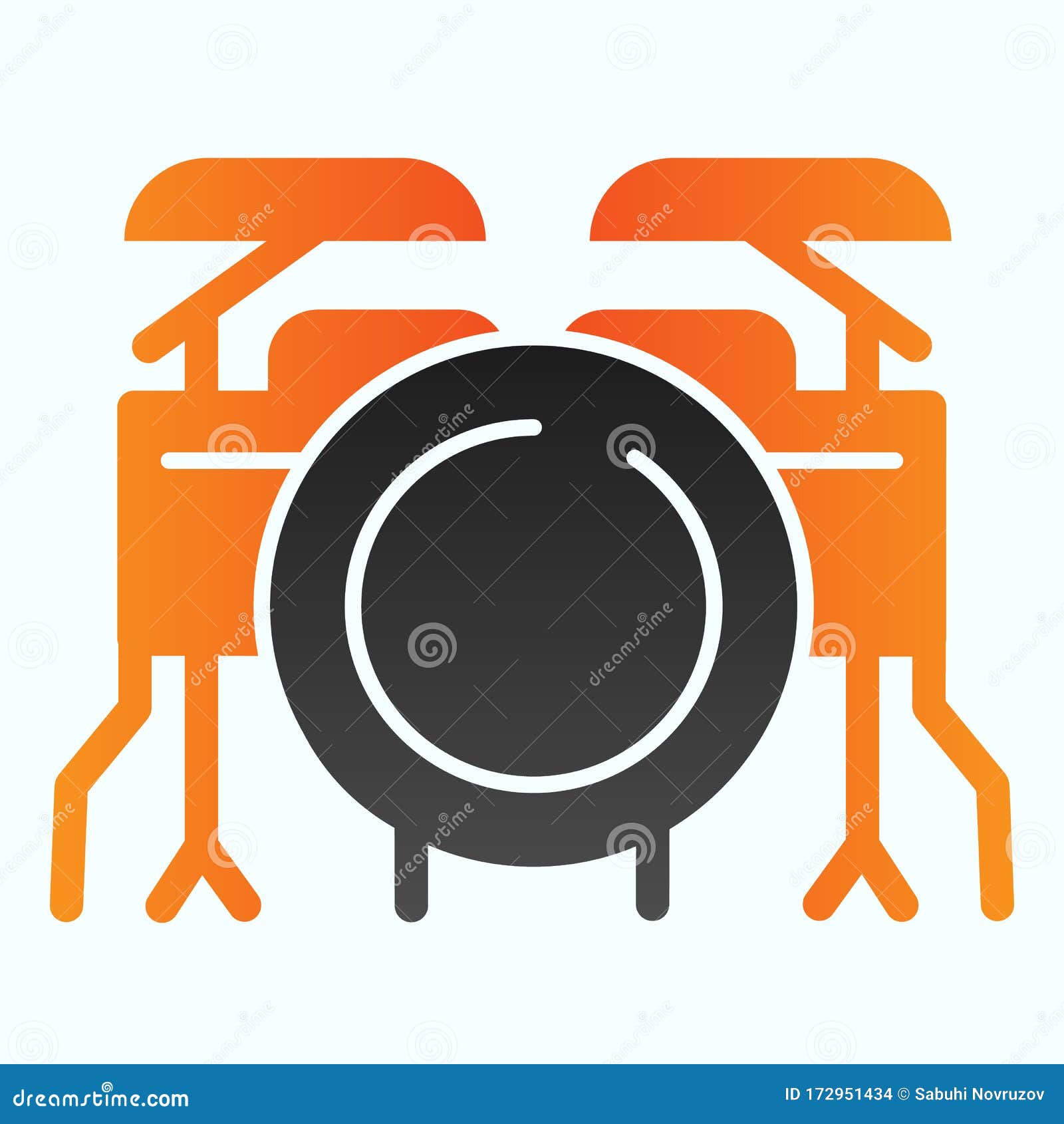Drum Kit Flat Icon. Drums Vector Illustration Isolated on White Stock ...