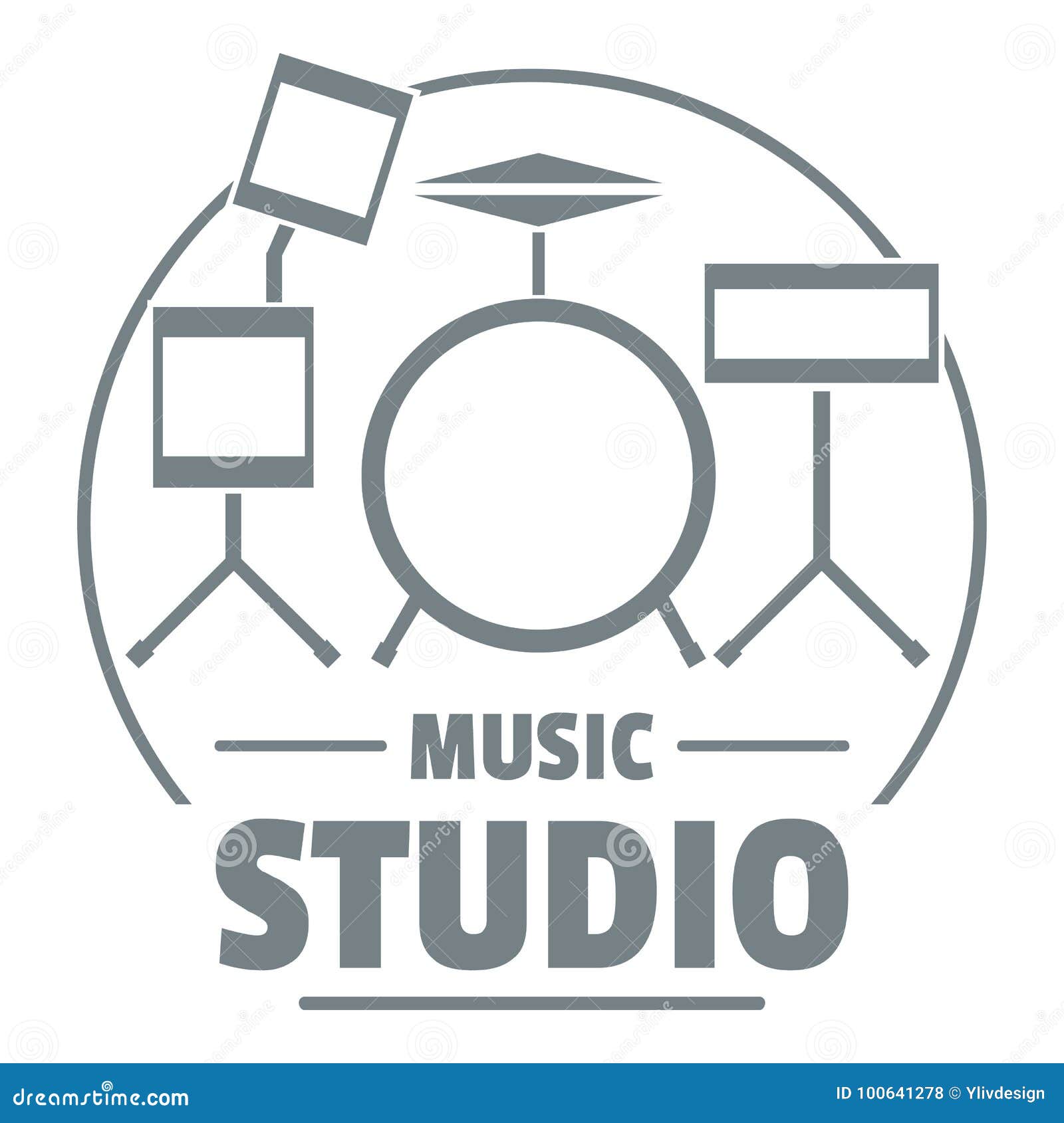 Drum Kit Logo, Simple Gray Style Stock Vector - Illustration of black ...