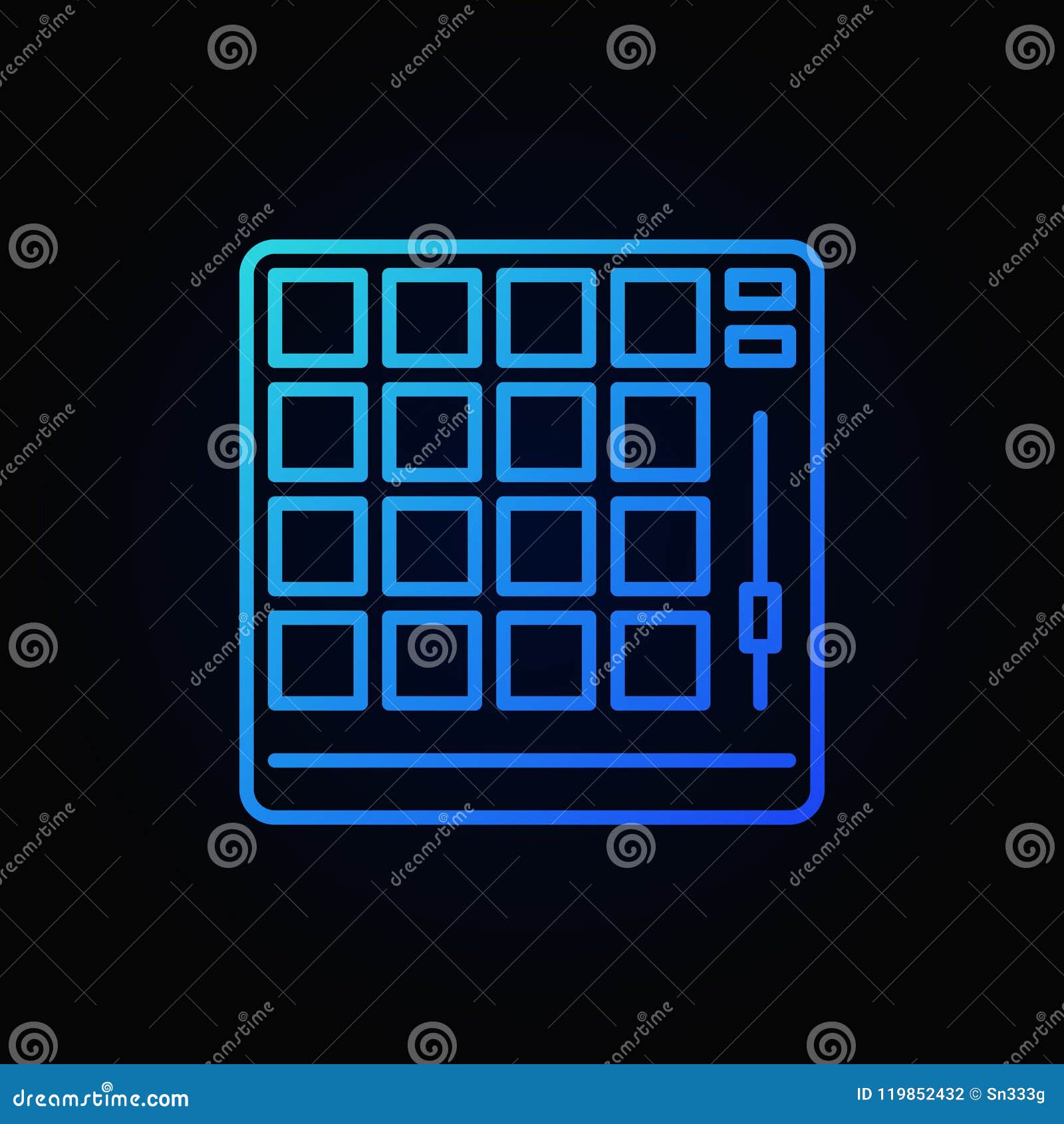 Drum Machine Blue Outline Vector Icon or Logo Stock Vector ...