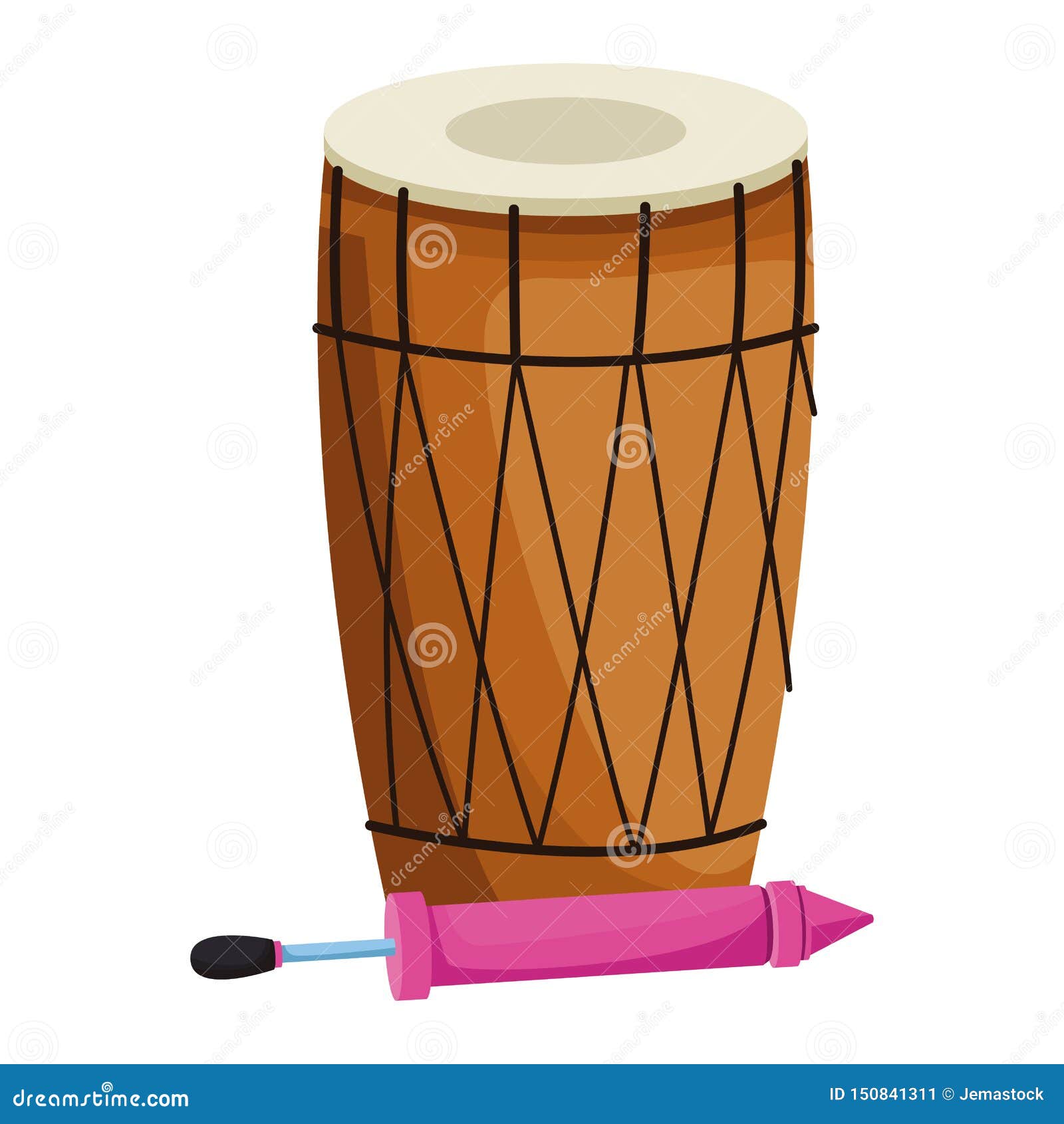 Drum Mridangam Icon Cartoon Isolated Stock Vector - Illustration of ...