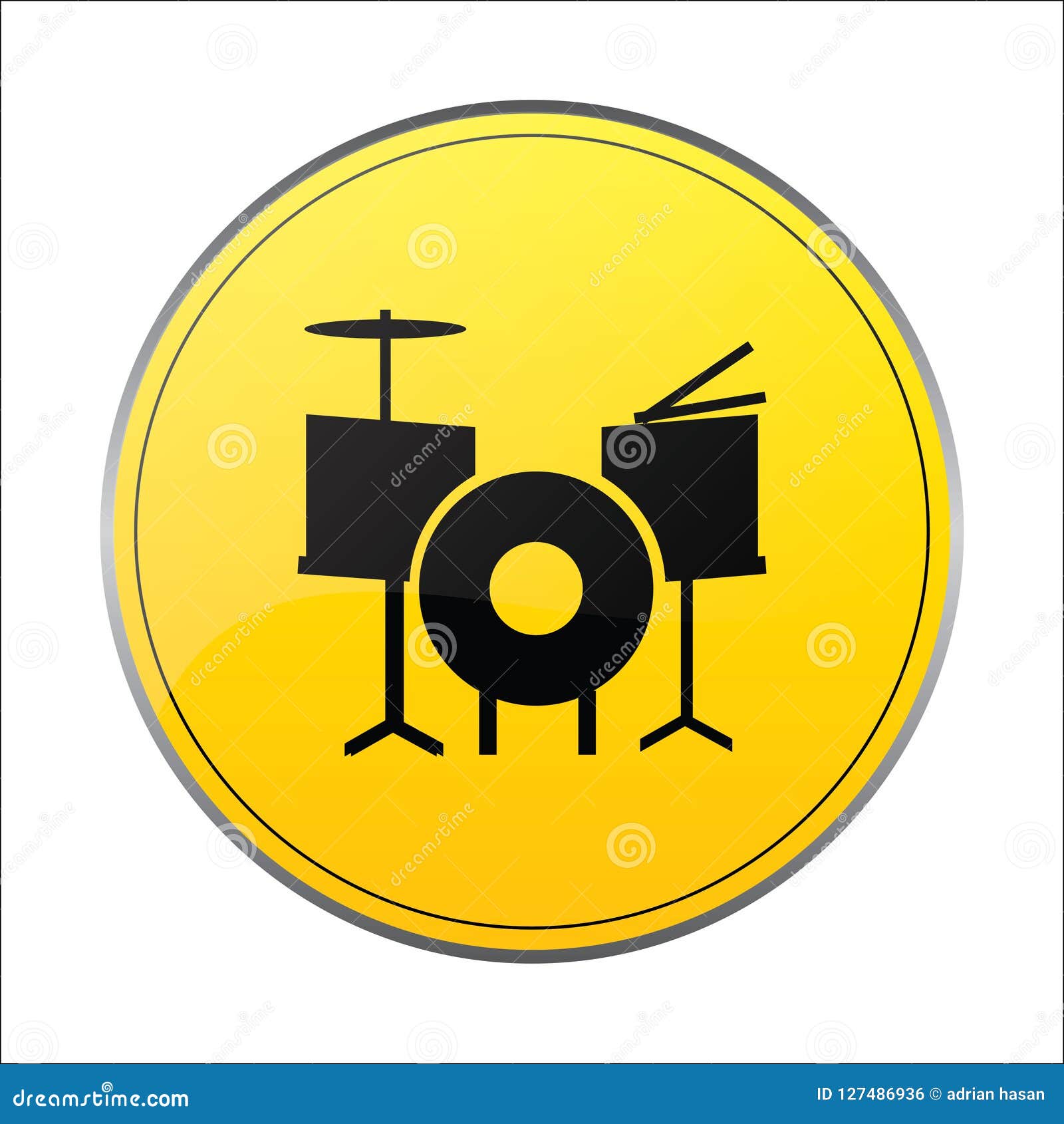 Drum music band sign stock illustration. Illustration of band - 127486936