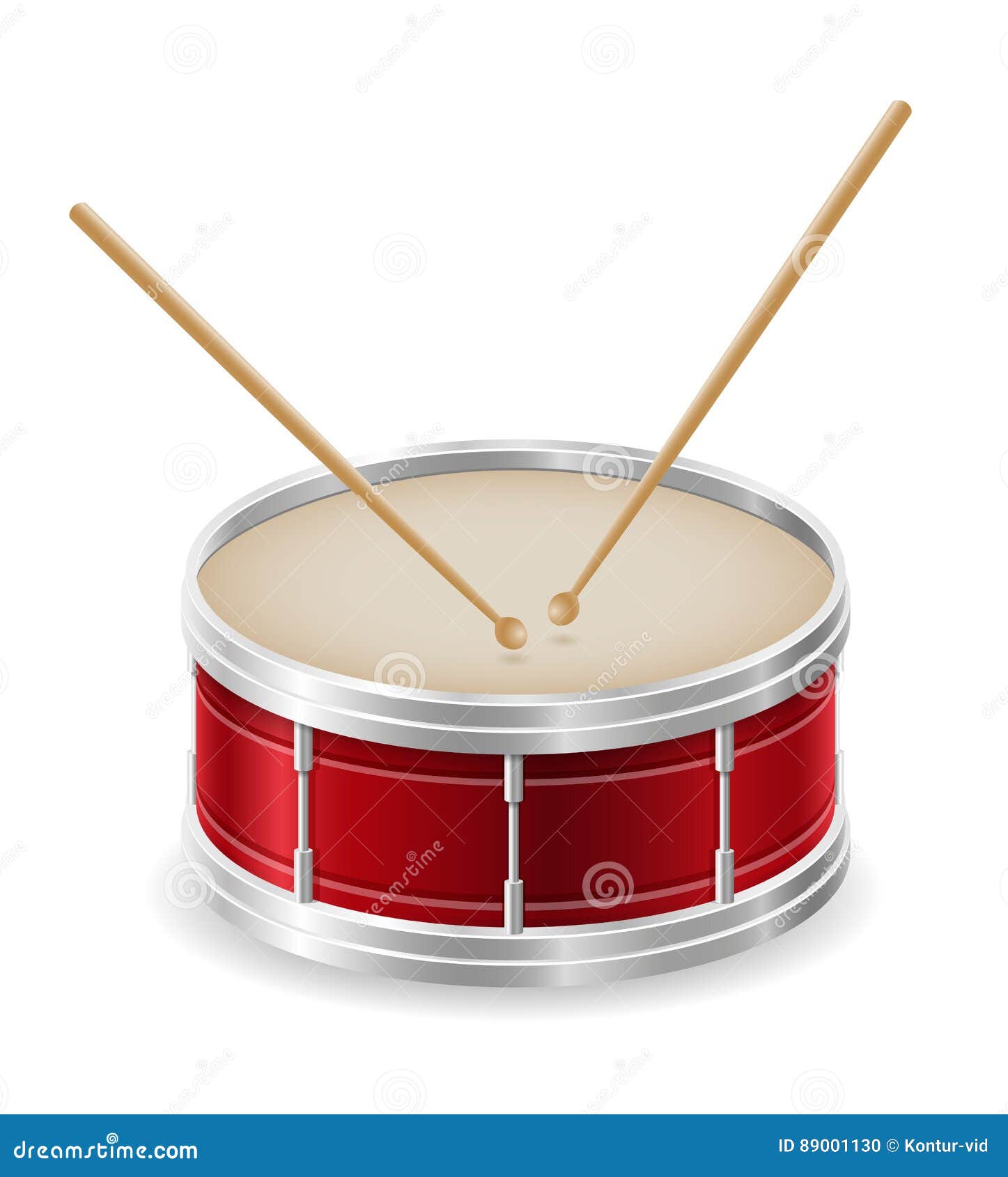 Drum Kit, Part Of Musical Instruments Set Of Realistic Cartoon Vector ...