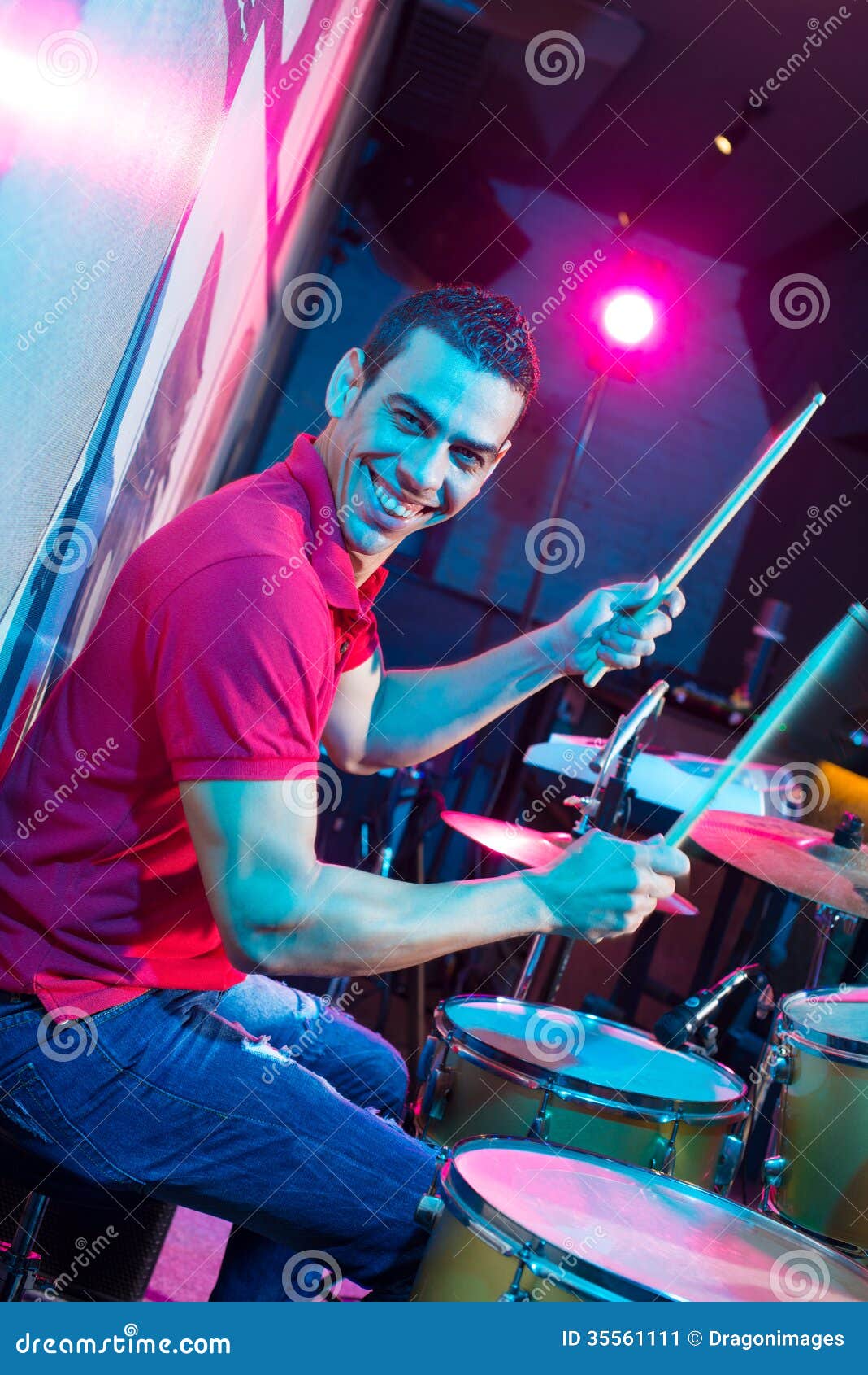 Drum performer stock image. Image of drum, recording - 35561111