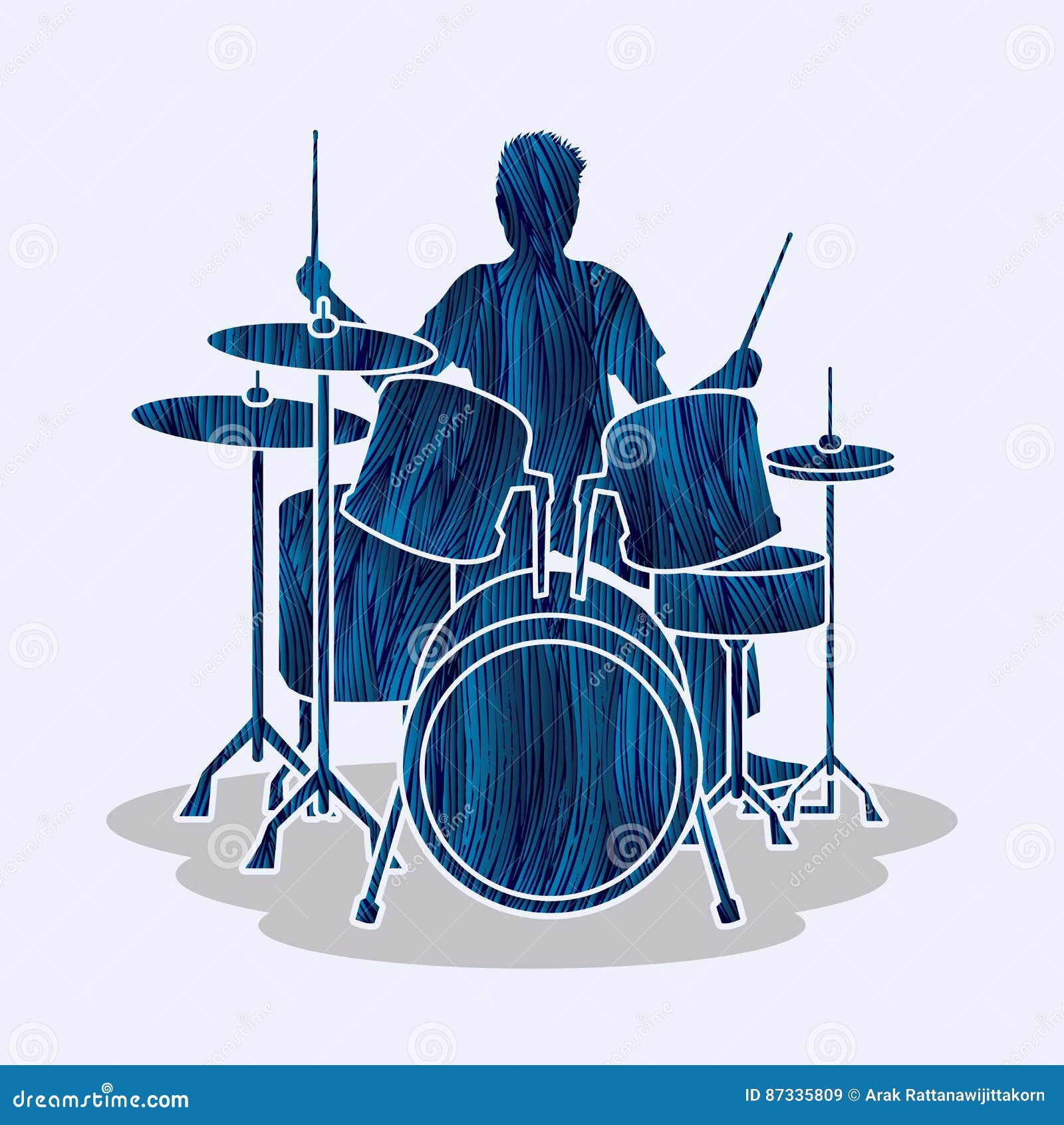 Drum Player Graphic Vector. Stock Vector - Illustration of brush ...