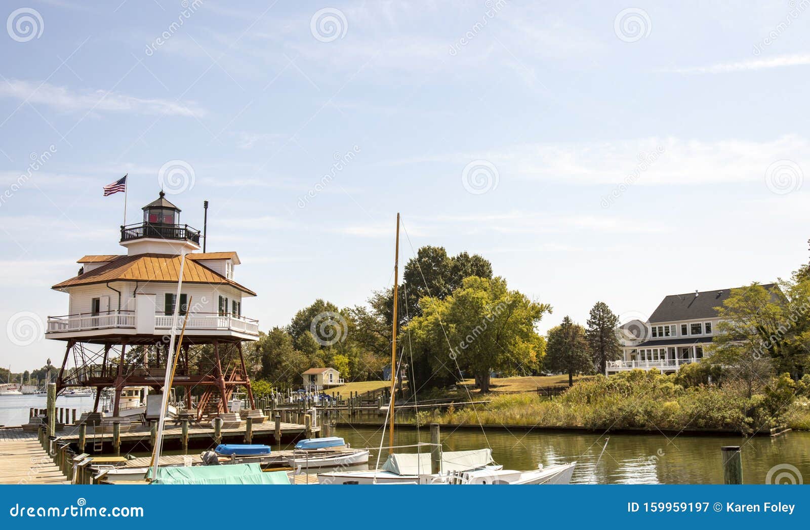 Drum Point Lighthouse Waterfront Editorial Photography - Image of ...