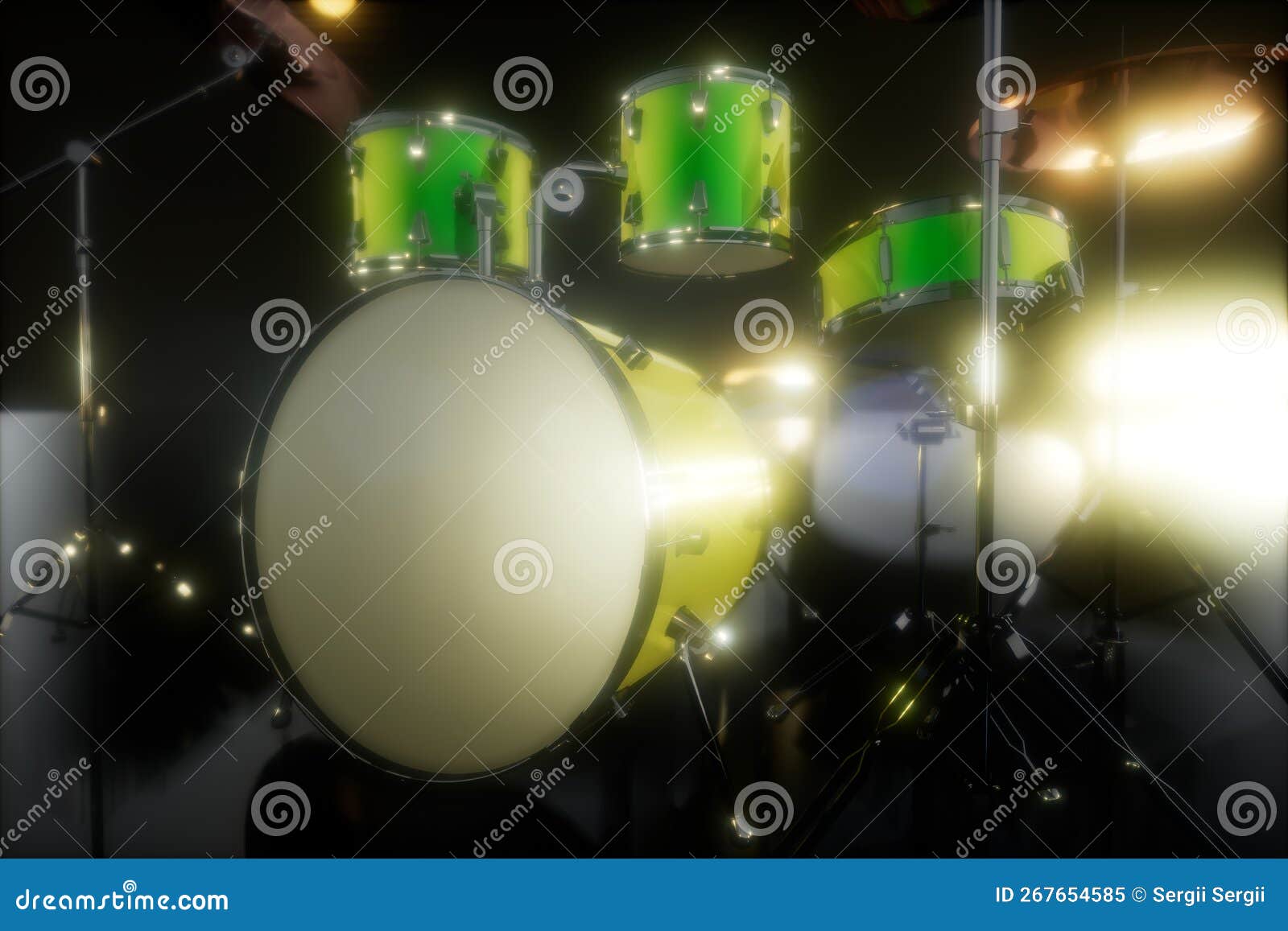 Drum Set with DOF and Lense Flair Stock Illustration - Illustration of ...