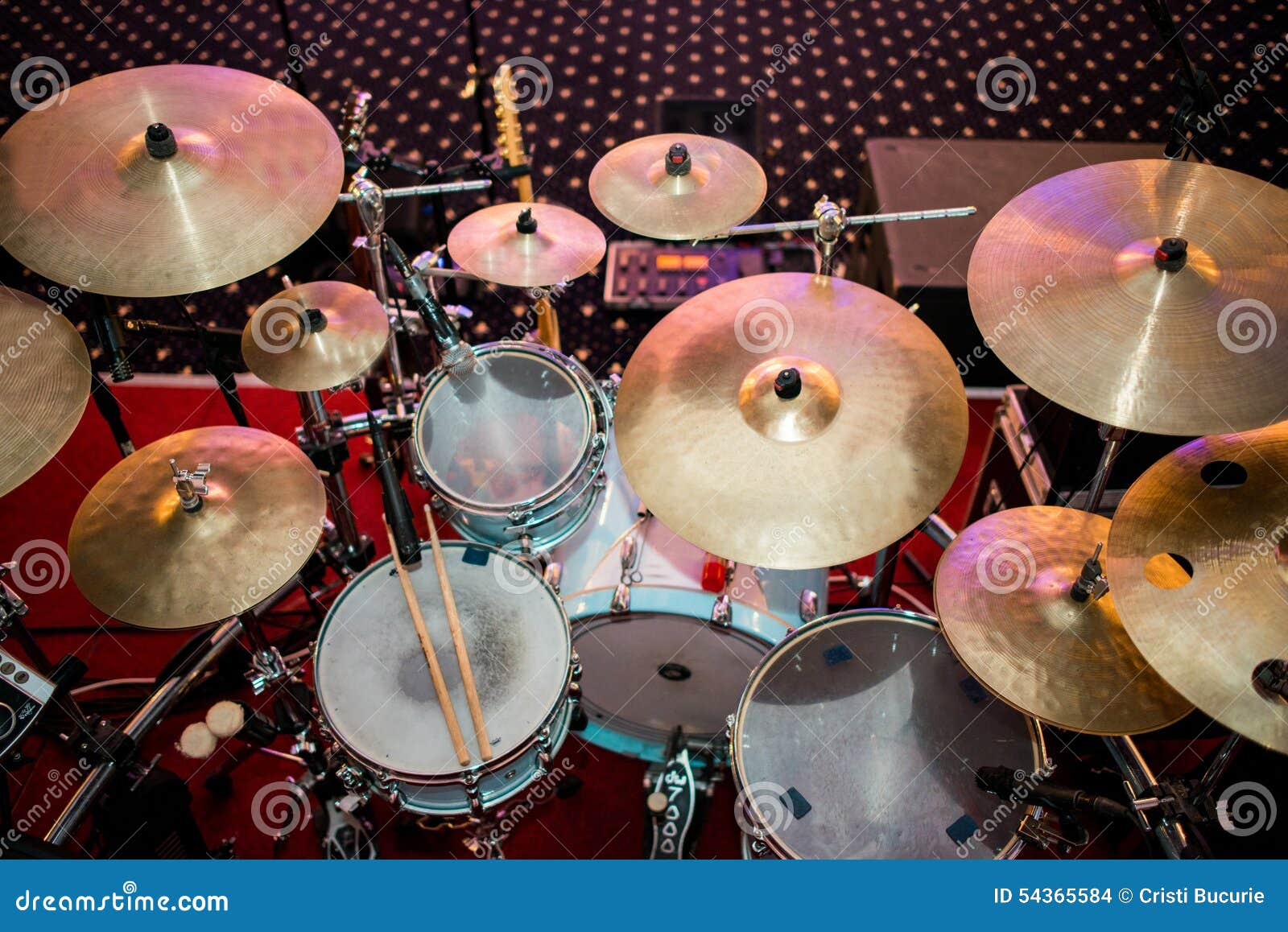 Drum set stock photo. Image of drummer, drum, concert - 54365584