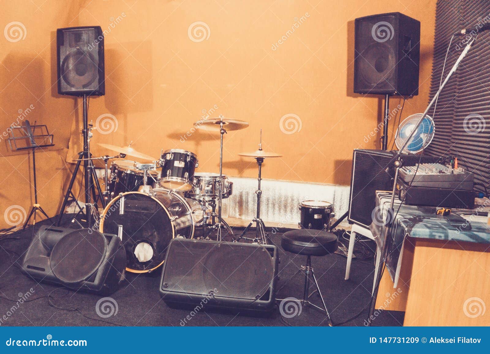 Drum set drums in Studio stock image. Image of hobby - 147731209