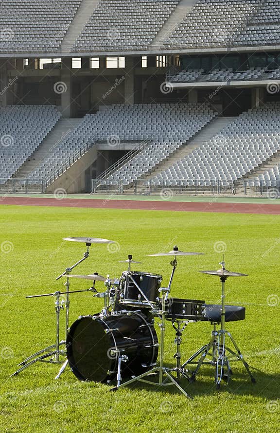 Drum set at the Stadium stock photo. Image of seats, concert - 3693462