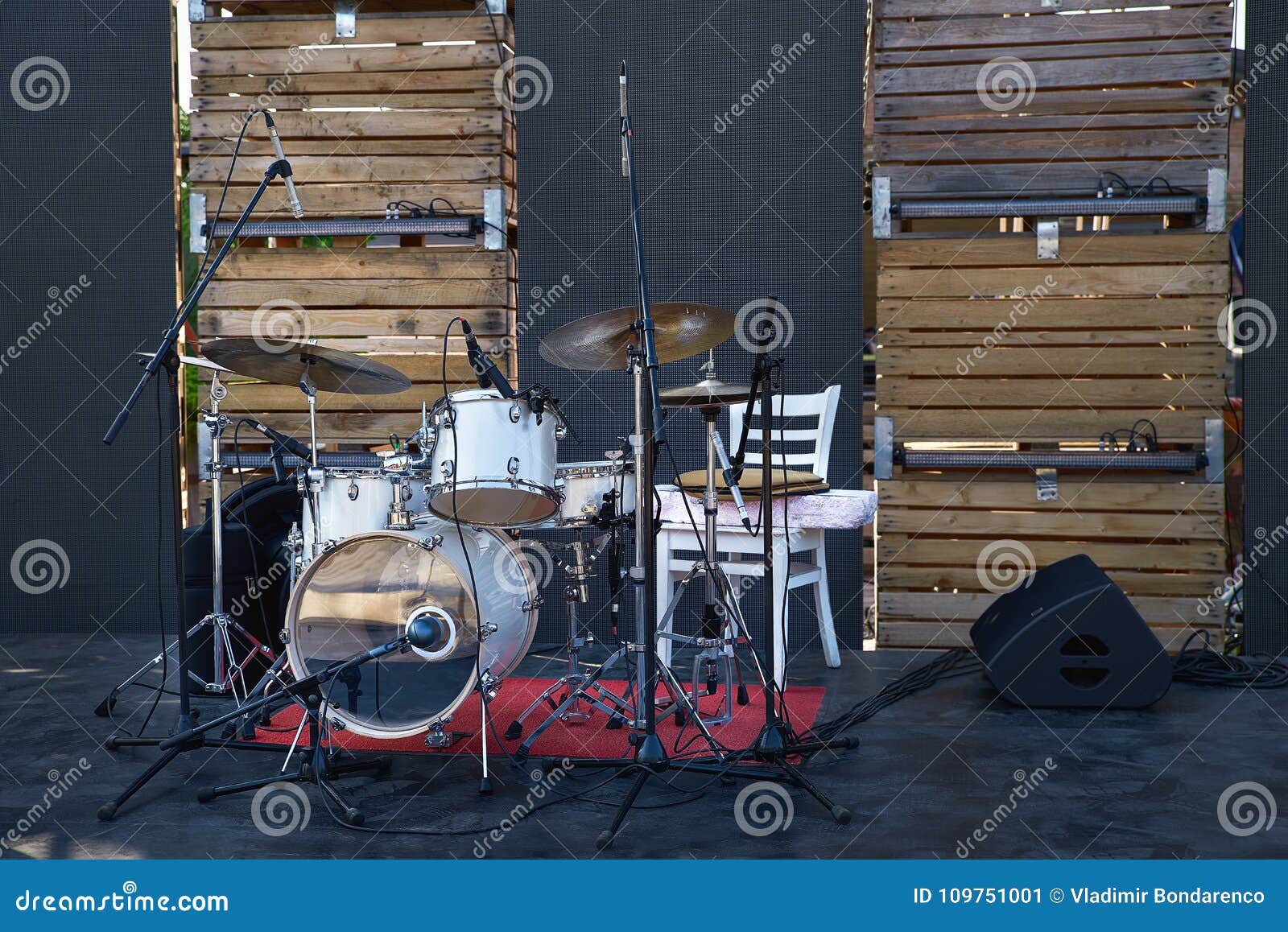 Drum Set-up on Stage Horizontal Stock Image - Image of energy, jazz ...