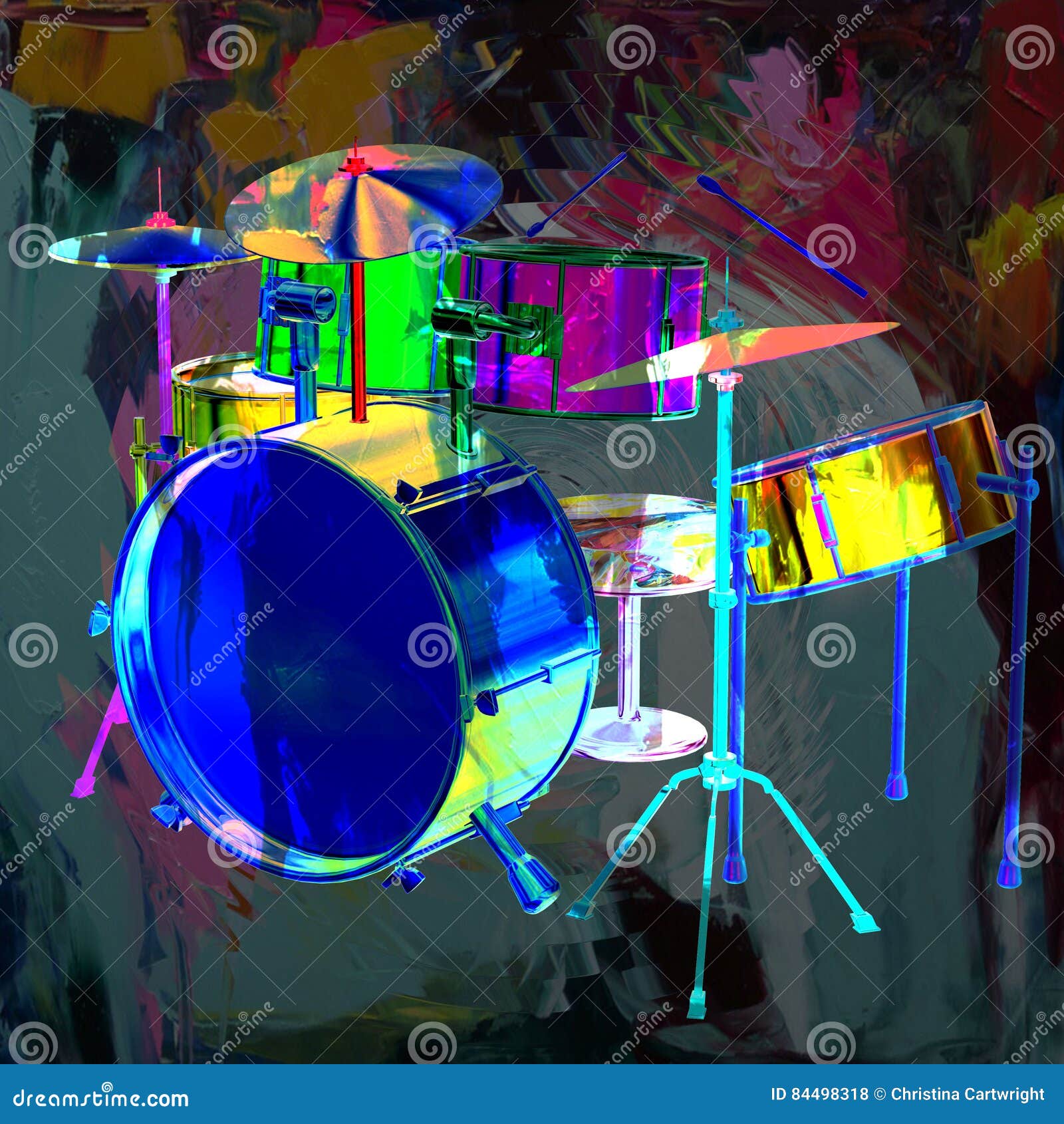 Drum Set stock illustration. Illustration of swirling - 84498318