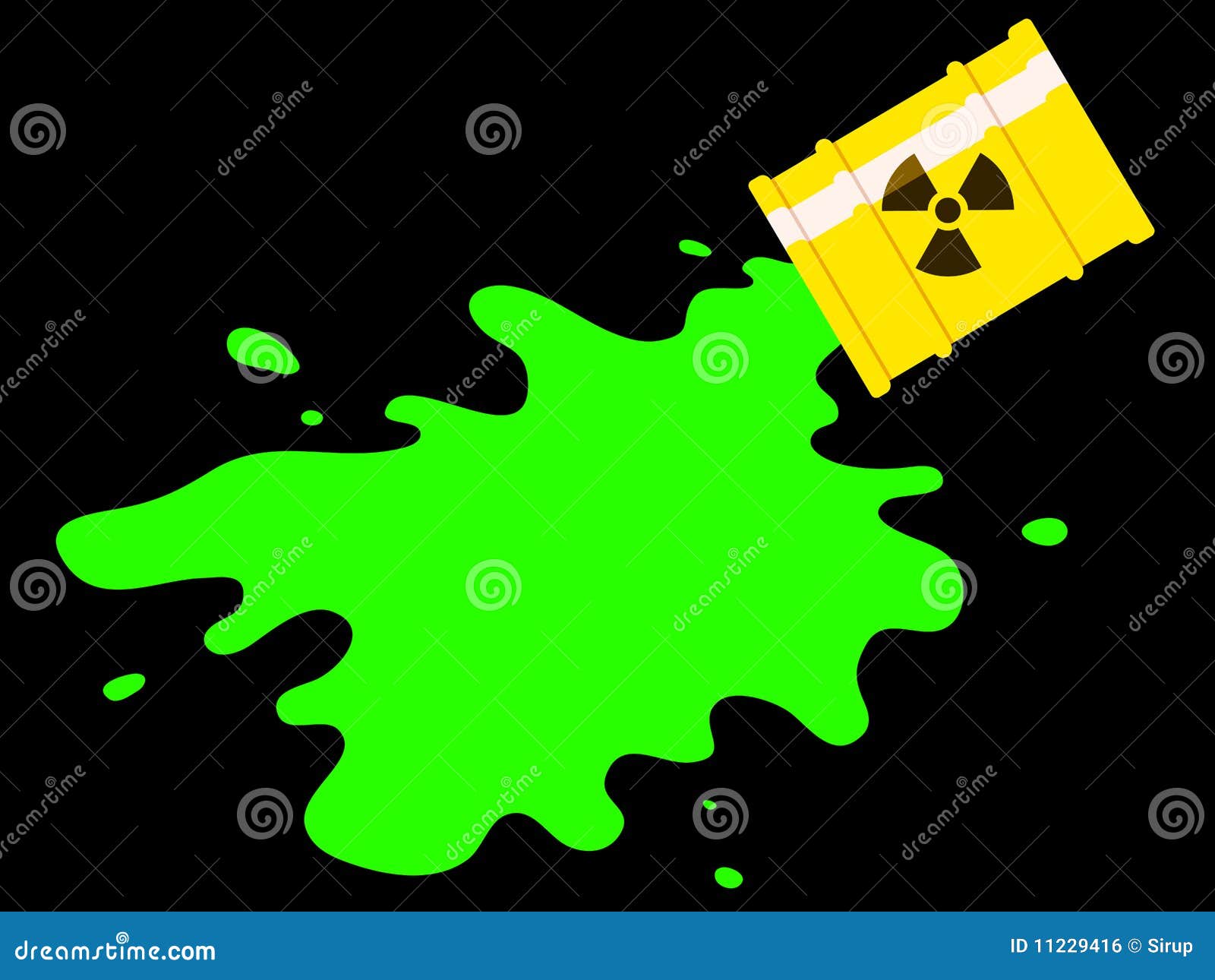 Spill Of Radioactive Waste Illustration. Environmental Pollution With ...