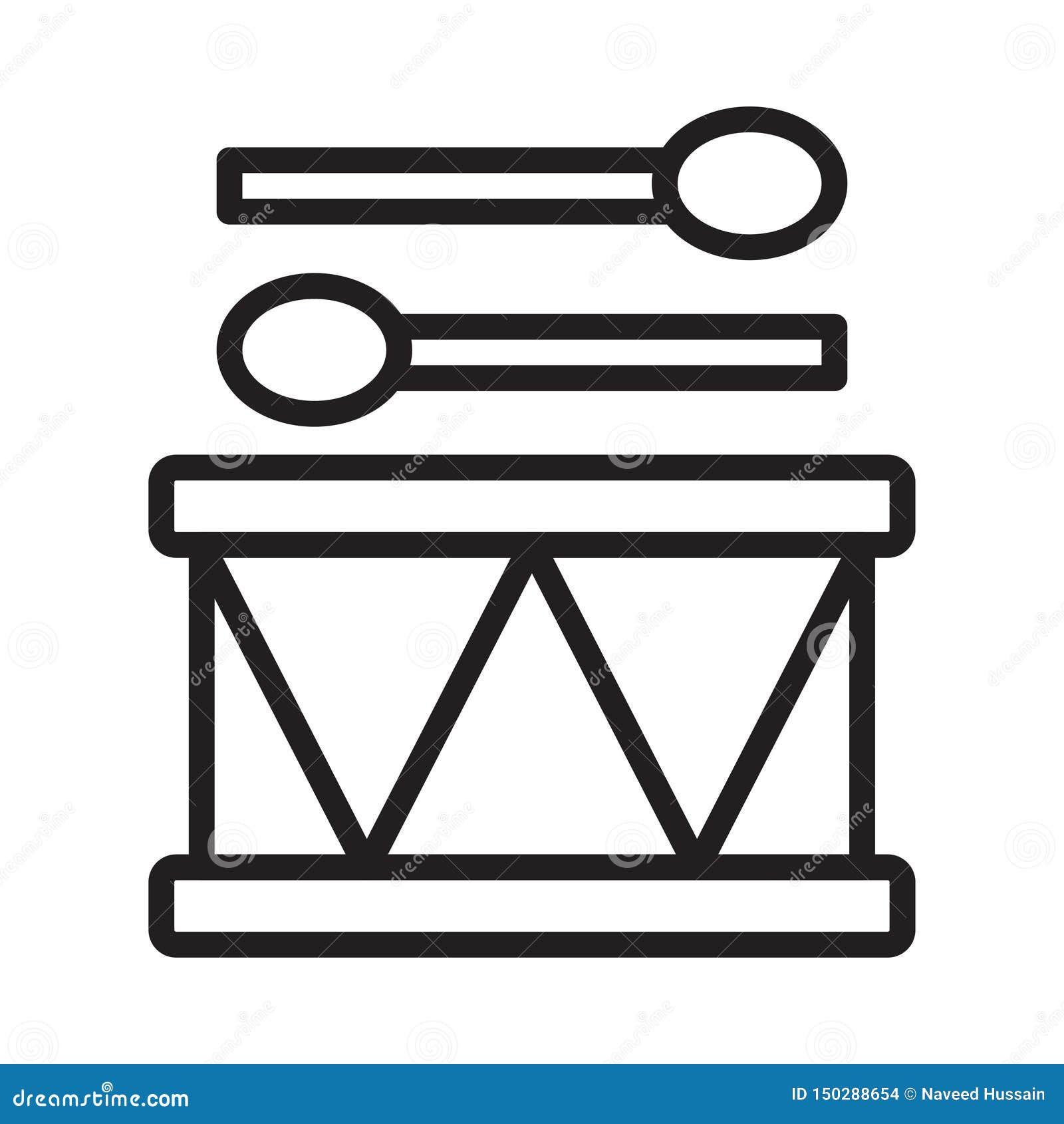 Drum Stick Thin Line Vector Icon Stock Vector - Illustration of drummer ...