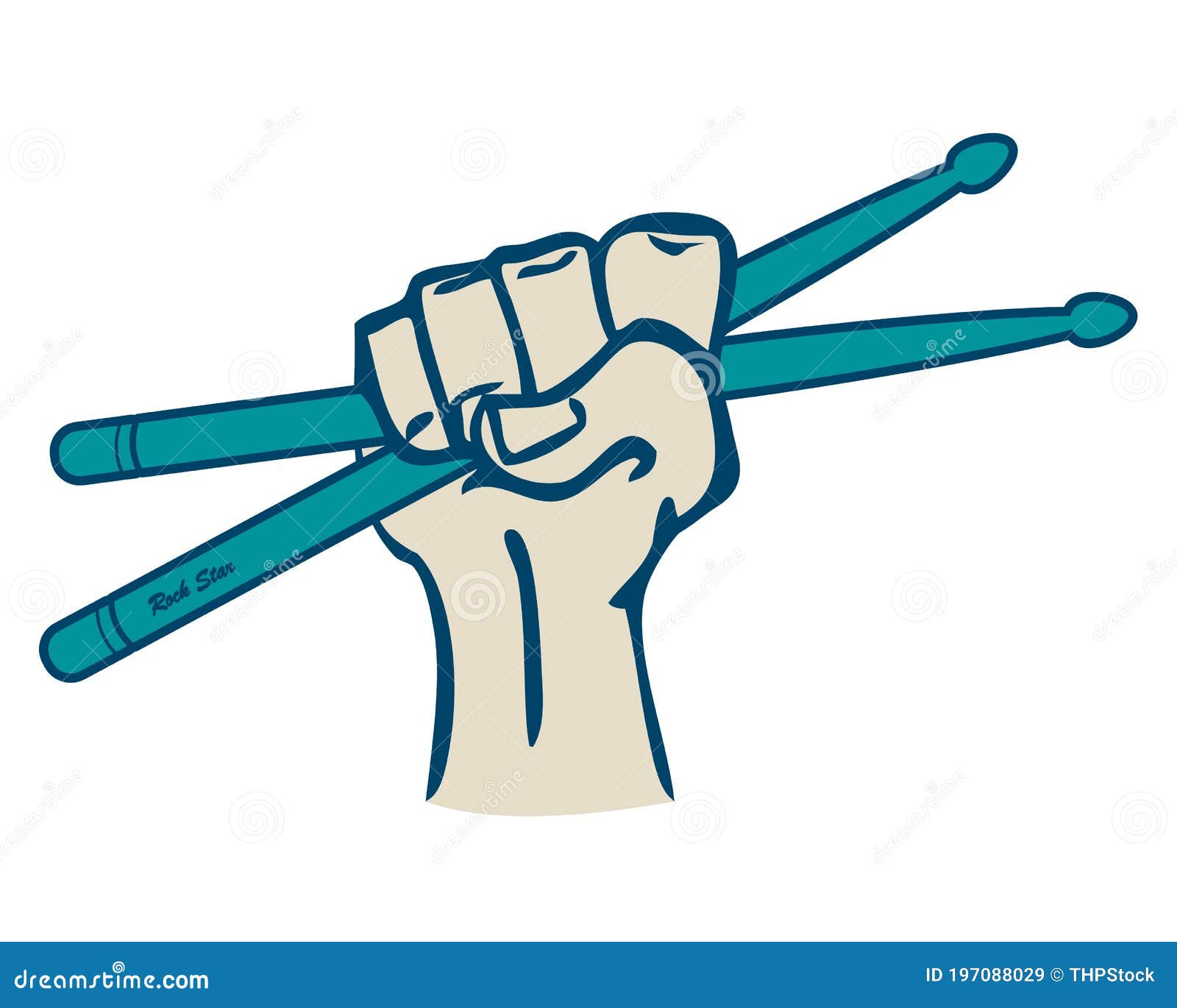 Drum Sticks in Hand Vector stock vector. Illustration of equipment ...