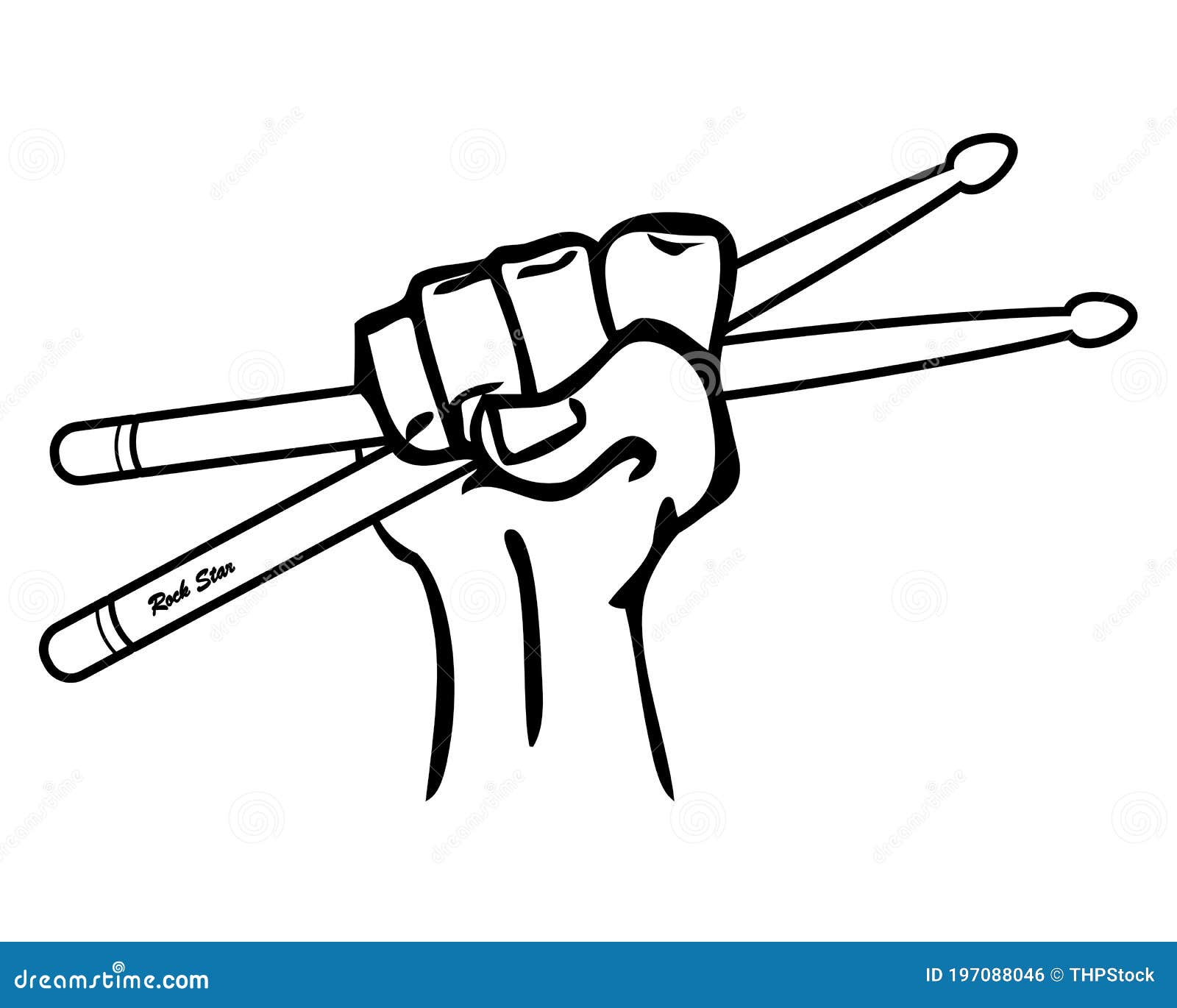 Drum Sticks in Hand Vector stock vector. Illustration of background ...