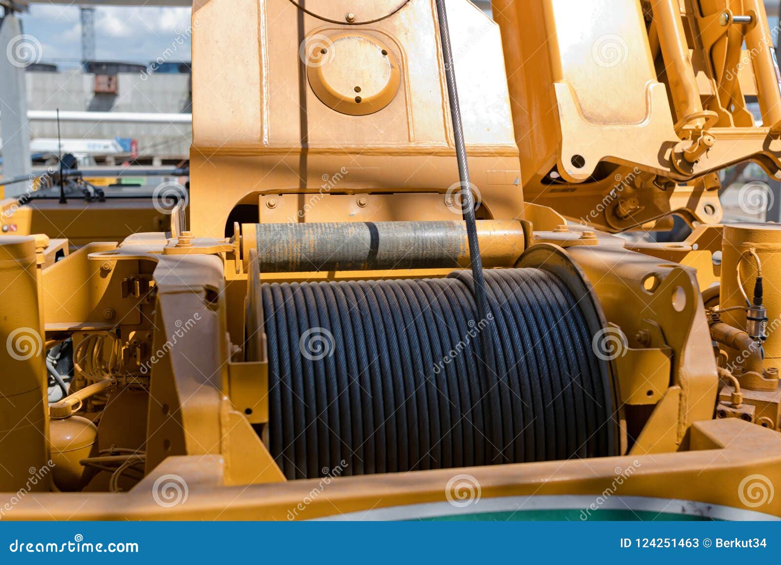 Drum for Winding the Crane Cable Stock Image - Image of heavy ...