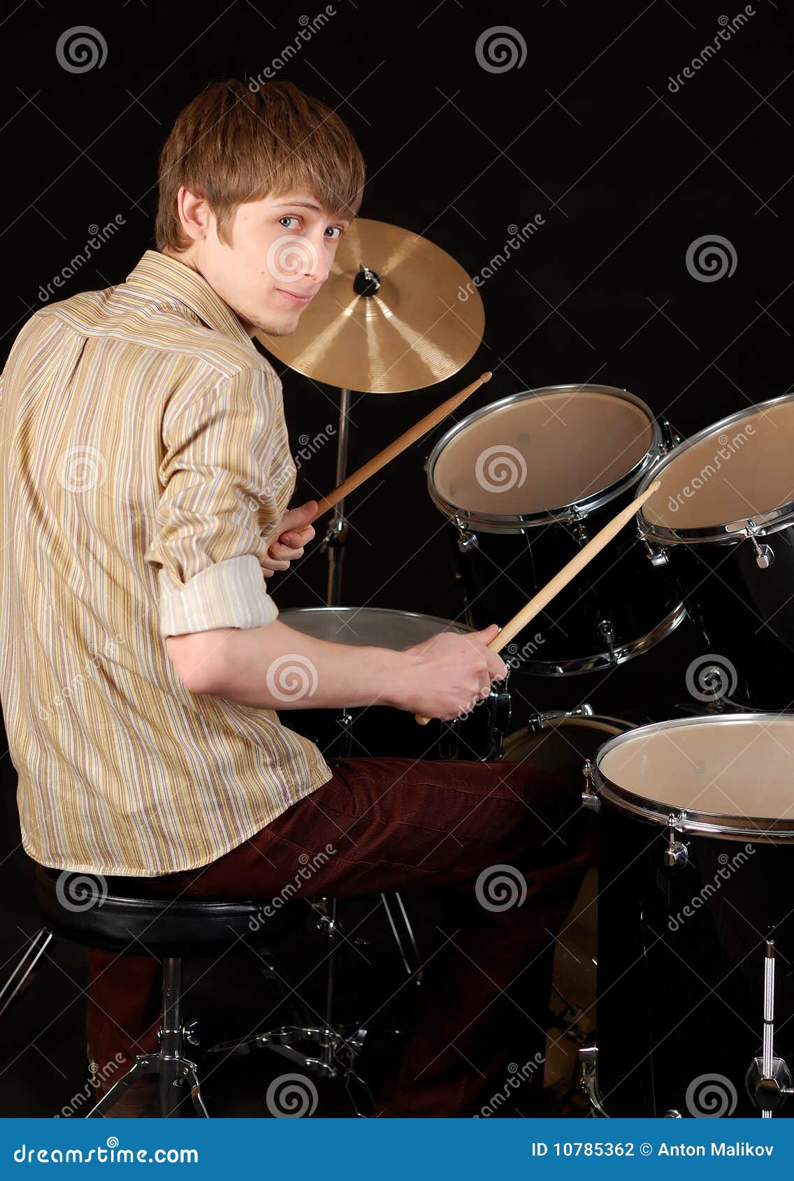 Drummer stock photo. Image of teenager, male, entertainment - 10785362
