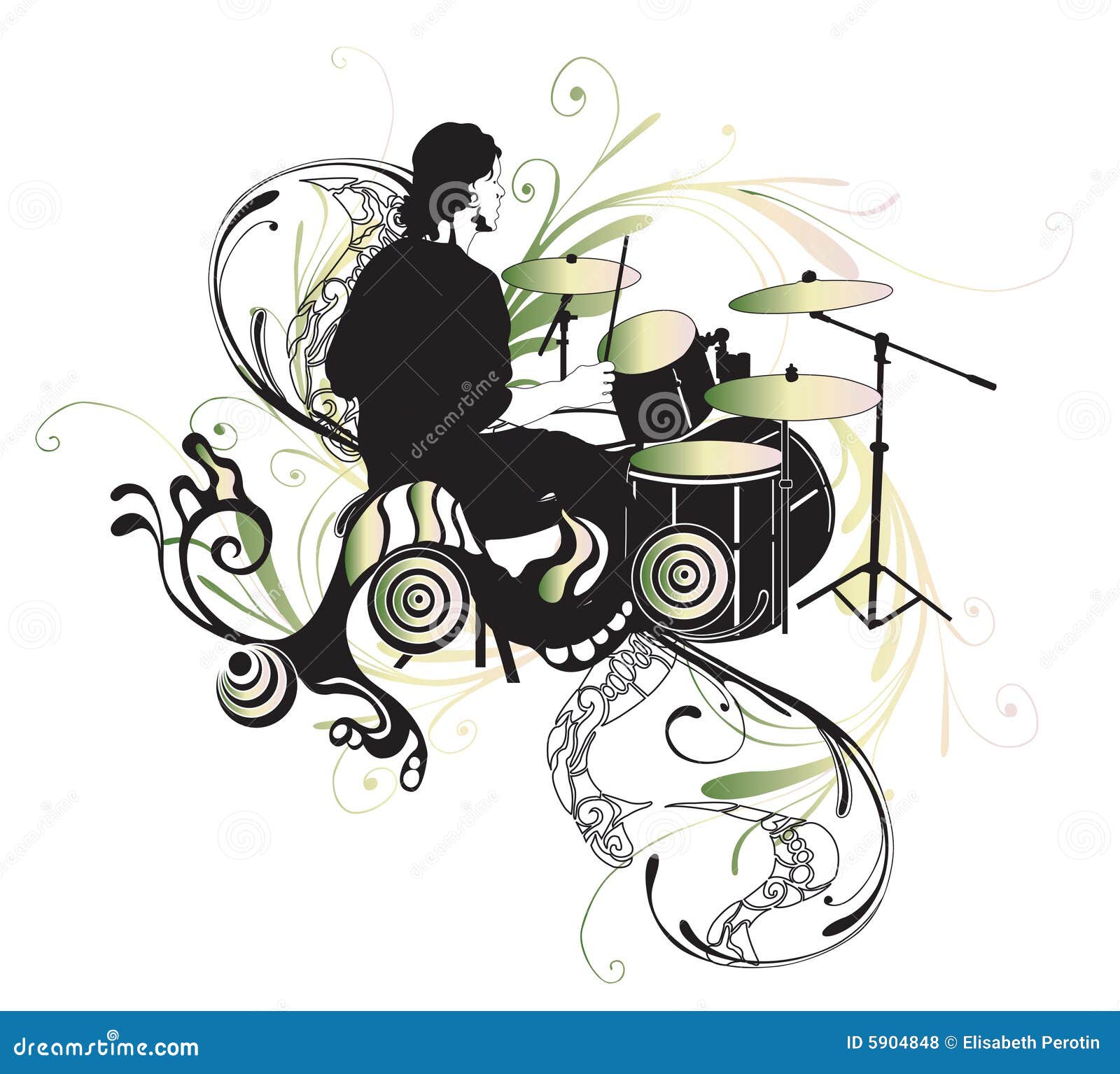 Drummer stock vector. Illustration of graphic, entertainment - 5904848