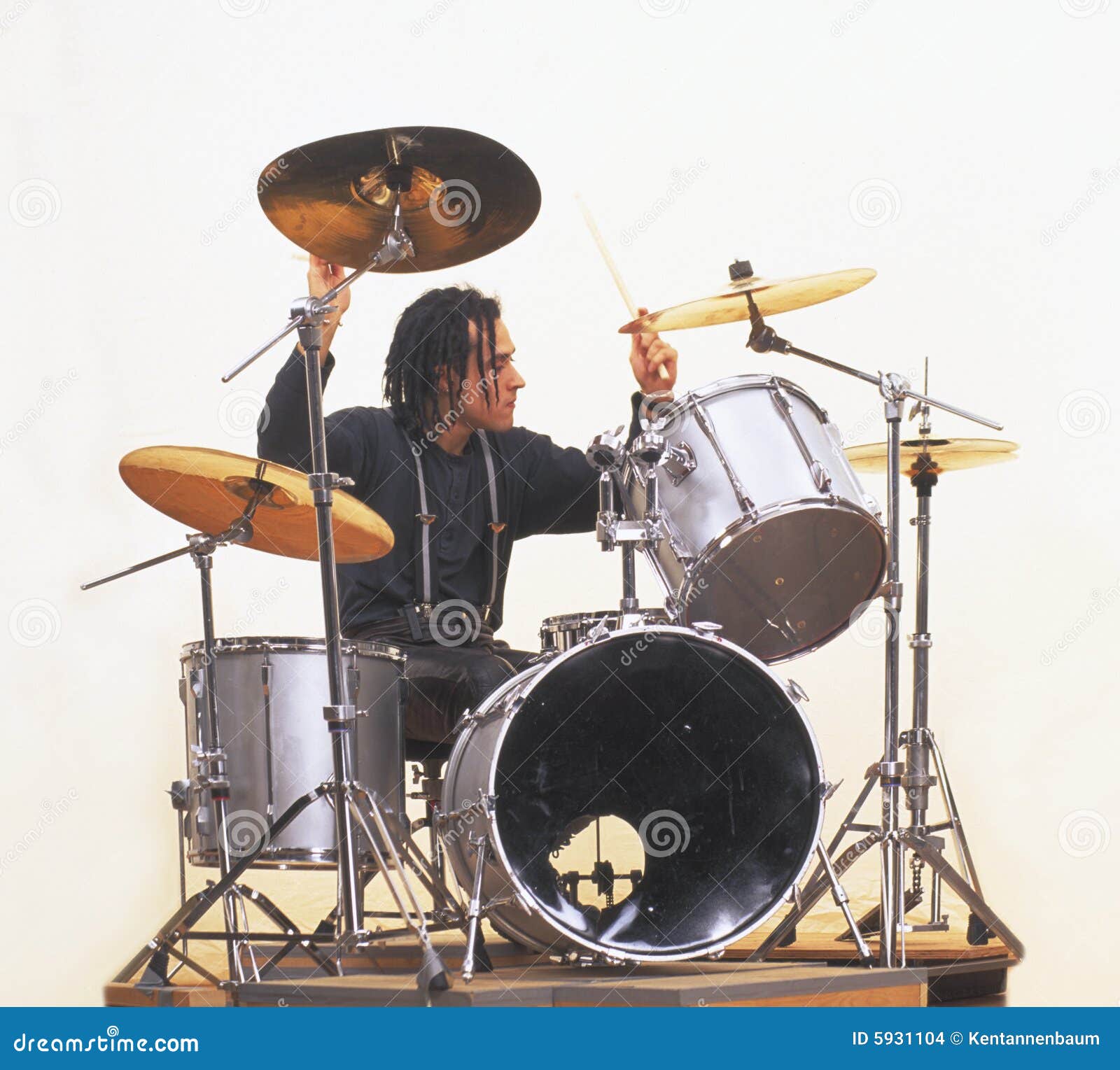 Drummer stock photo. Image of casual, interior, drumstick - 5931104