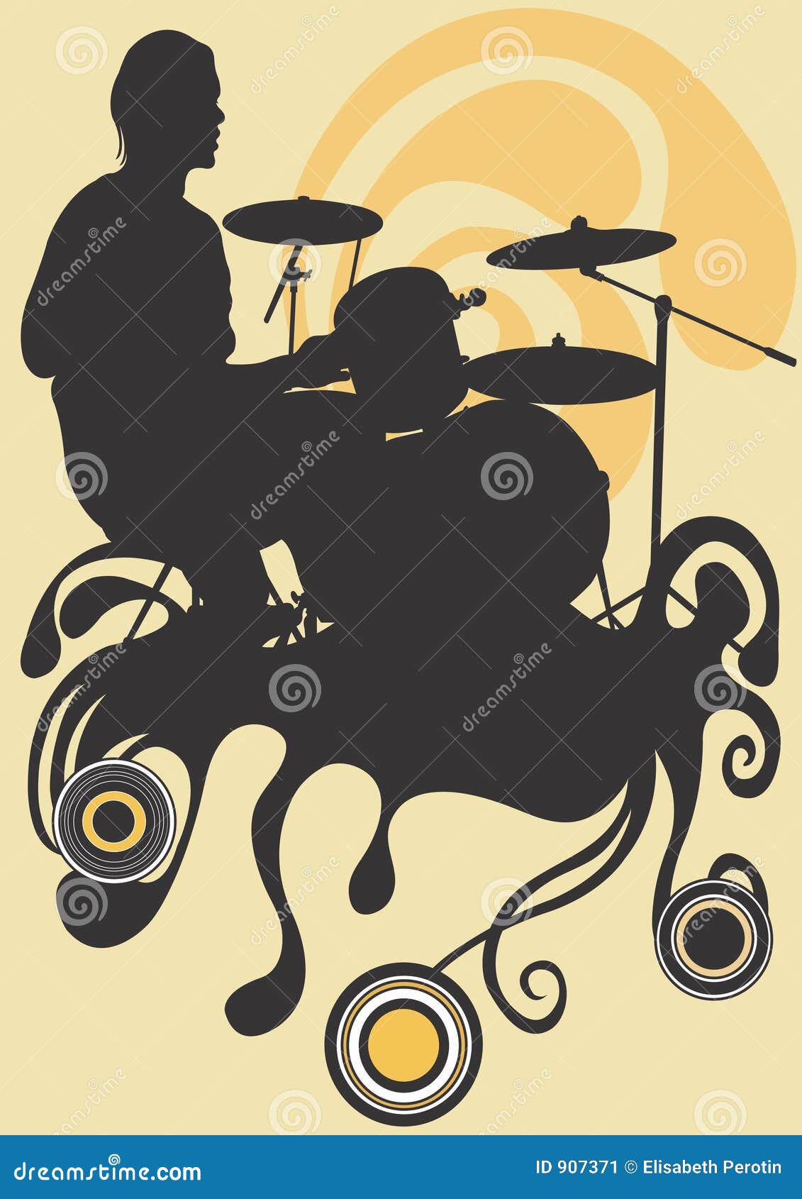Drummer stock vector. Illustration of graphic, clip, play - 907371
