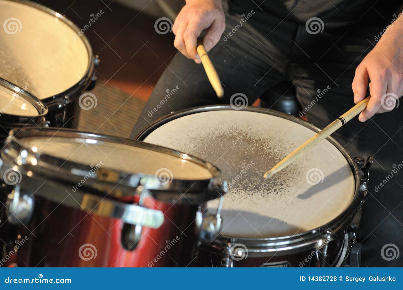 The drummer in action stock photo. Image of equipment - 14382728