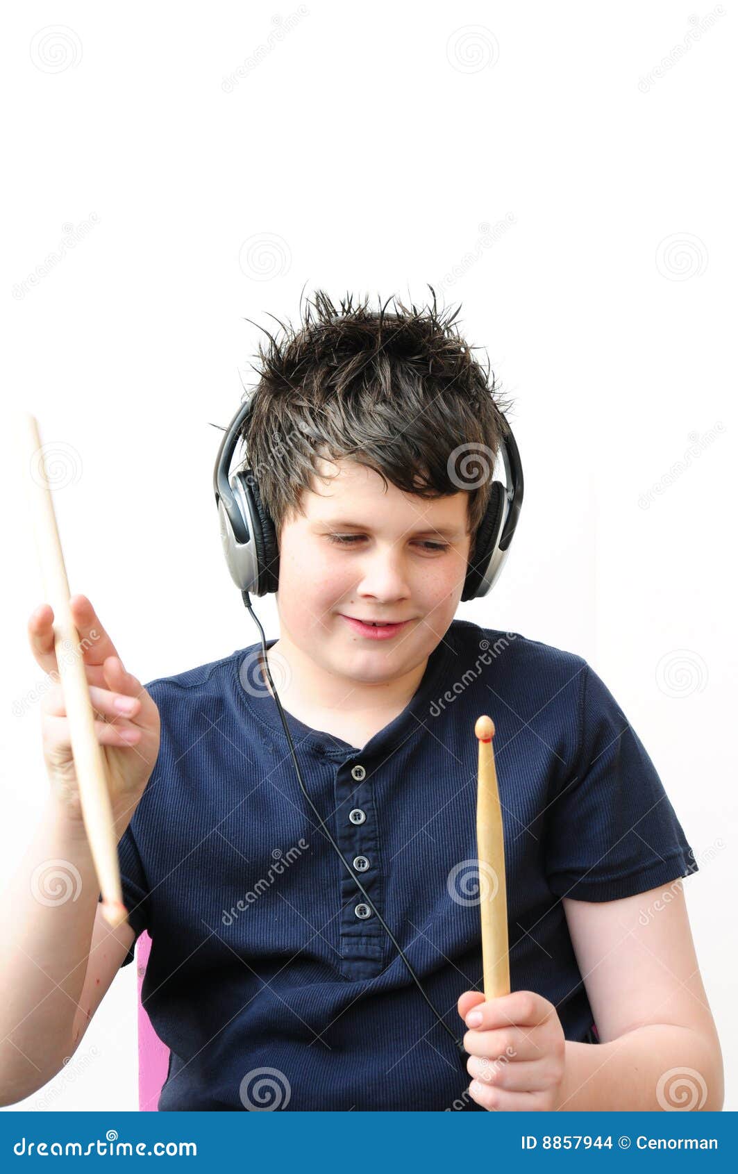 Drummer boy stock photo. Image of sticks, cheeky, headphones - 8857944