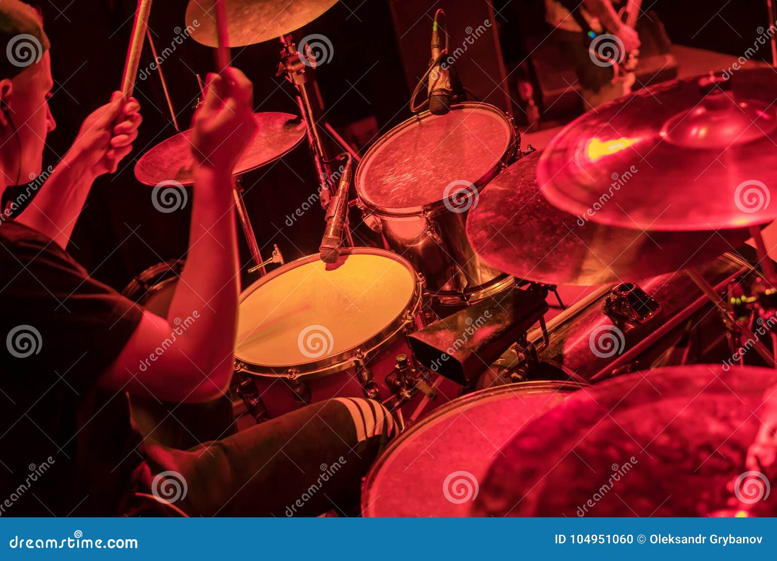 Drummer at the concert stock photo. Image of modern - 104951060