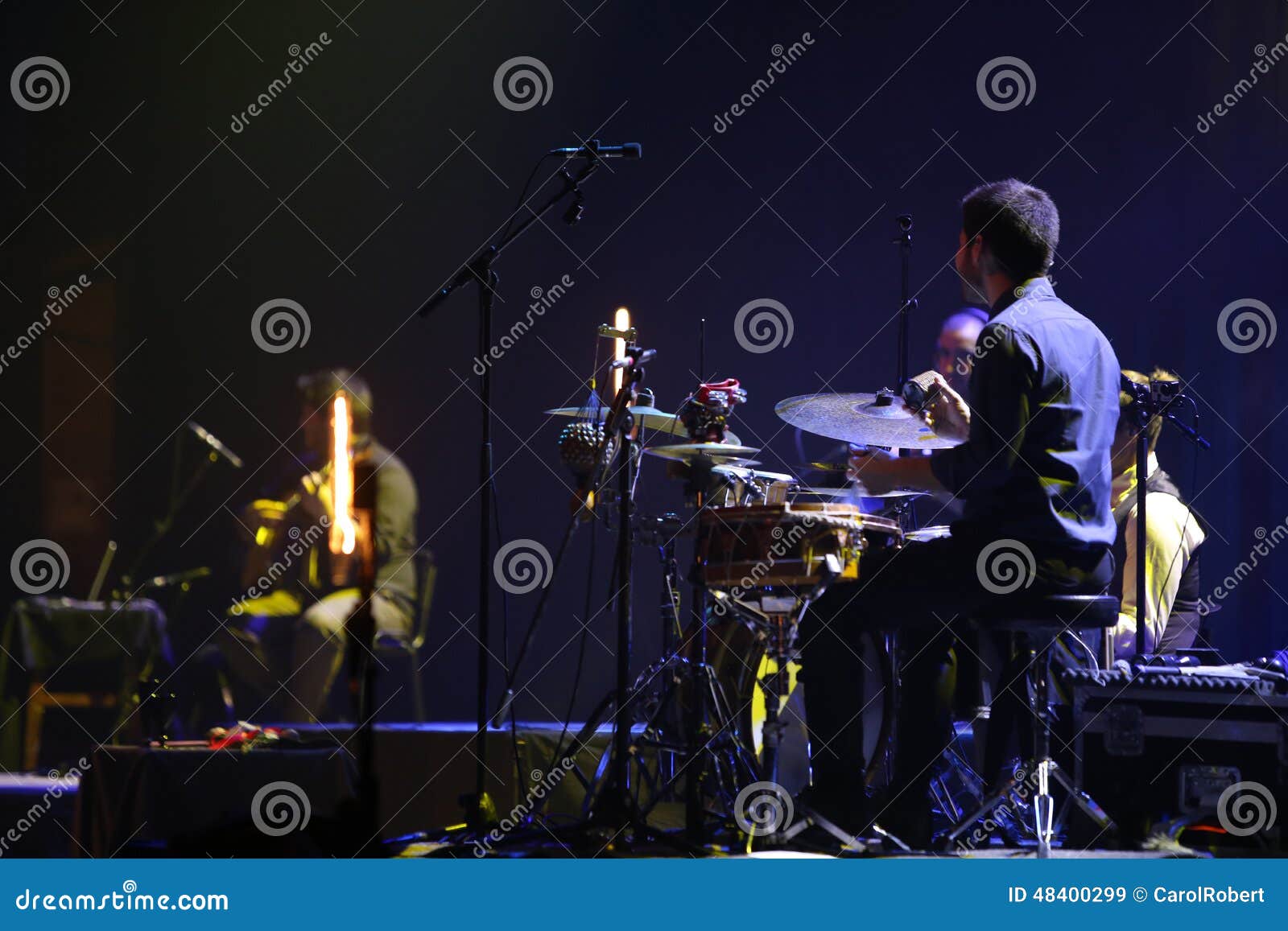 Drummer in concert editorial stock image. Image of show - 48400299