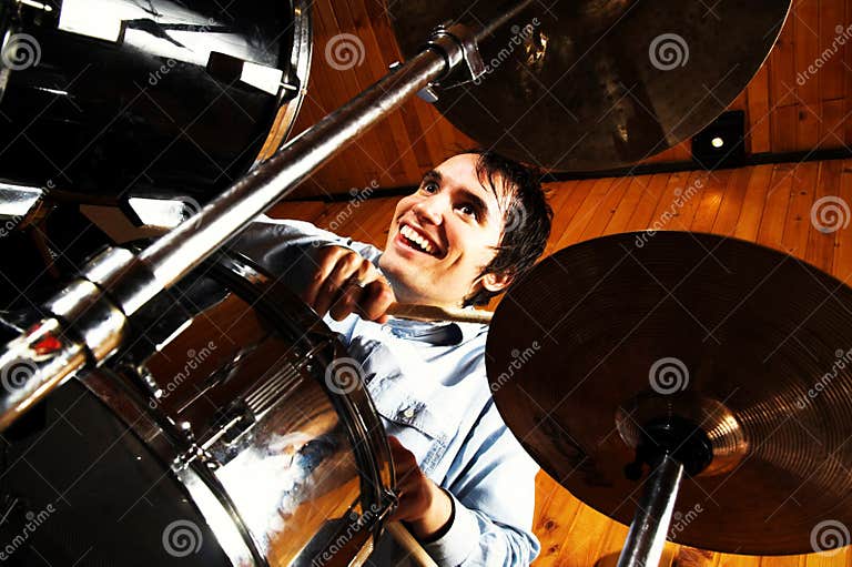 Drummer in drums stock image. Image of song, club, star - 2212661