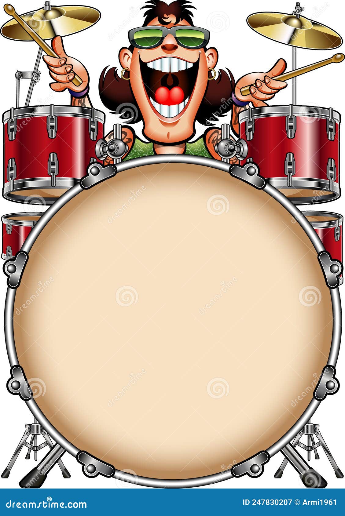 Drummer. Man Playing Drums. Rock Music Player, Jazz Band Artist. Male ...
