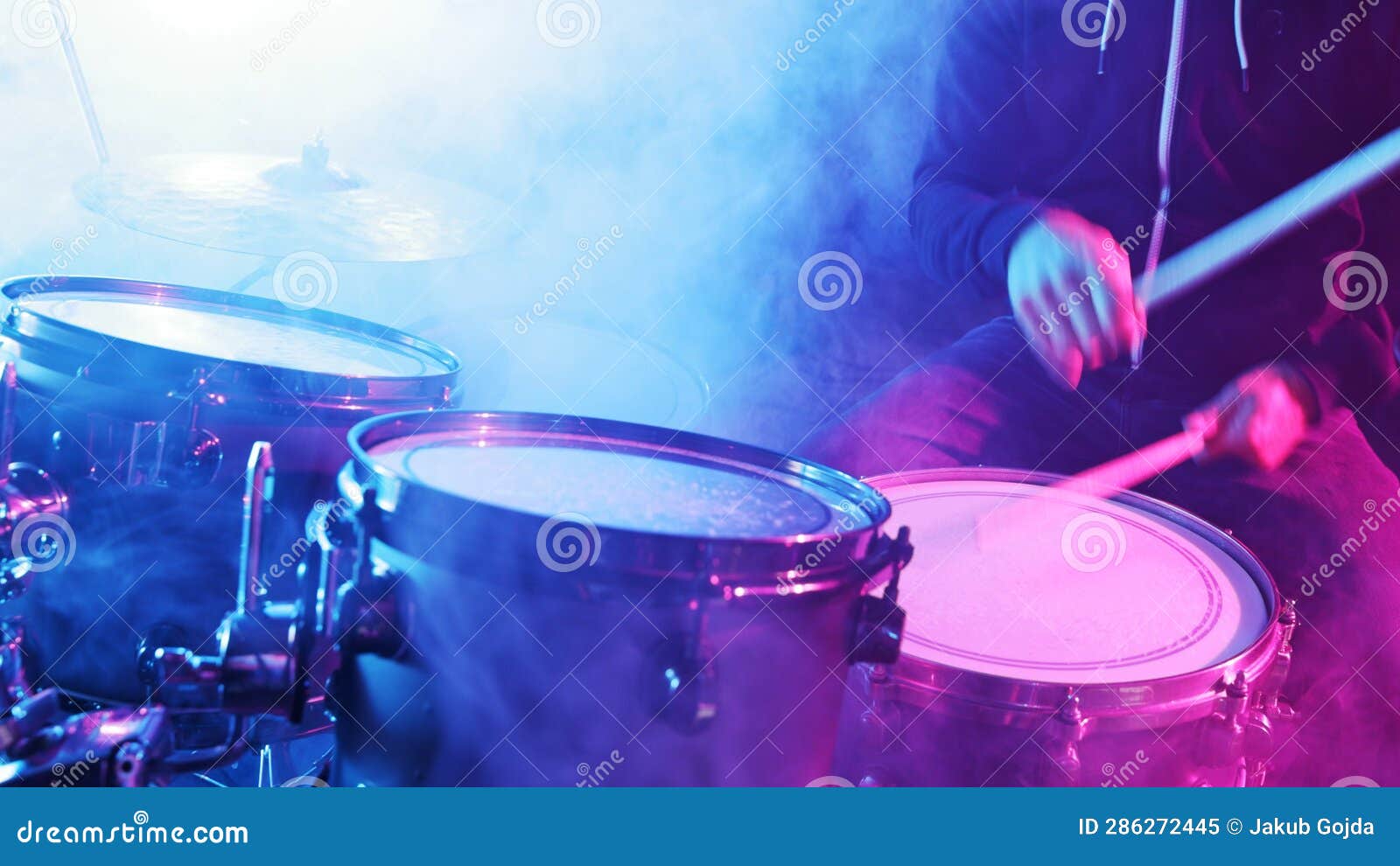 Drummer Playing on Drums Assembly Stock Image - Image of roll, beat ...
