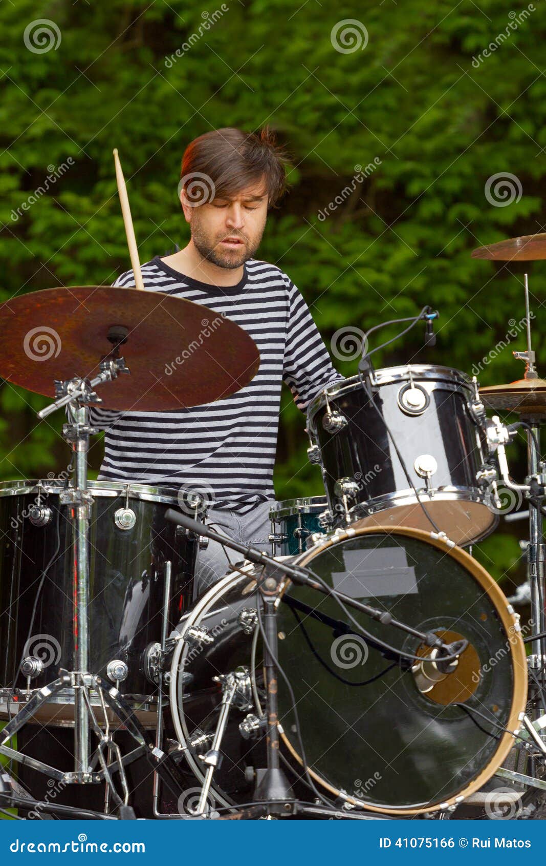 Drummer stock photo. Image of leisure, drumkit, outdoor - 41075166