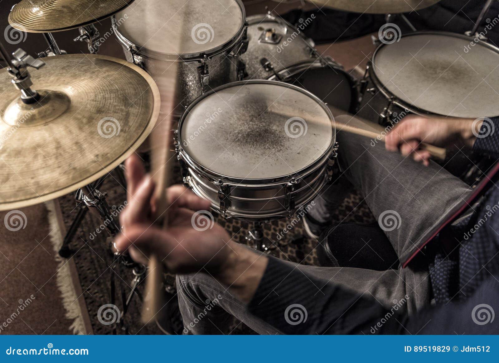 Drummer playing a rhythm stock image. Image of sound - 89519829