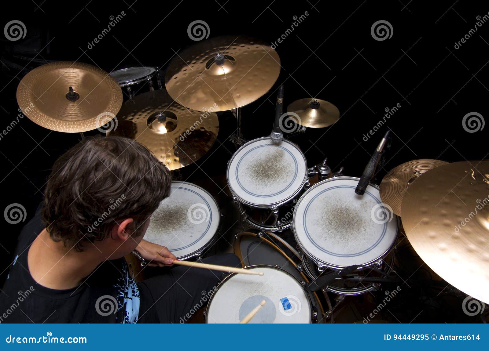 Drummer playing drums stock image. Image of splash, festival - 94449295