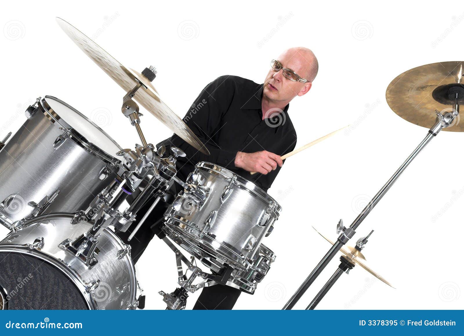 Drummer on white stock image. Image of drum, drumming - 3378395