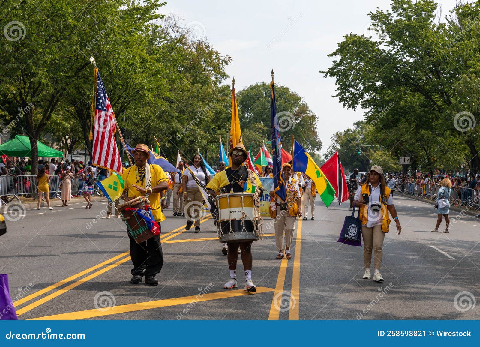 Drummers at the West Indian Day Parade Carnival in Brooklyn. Editorial ...