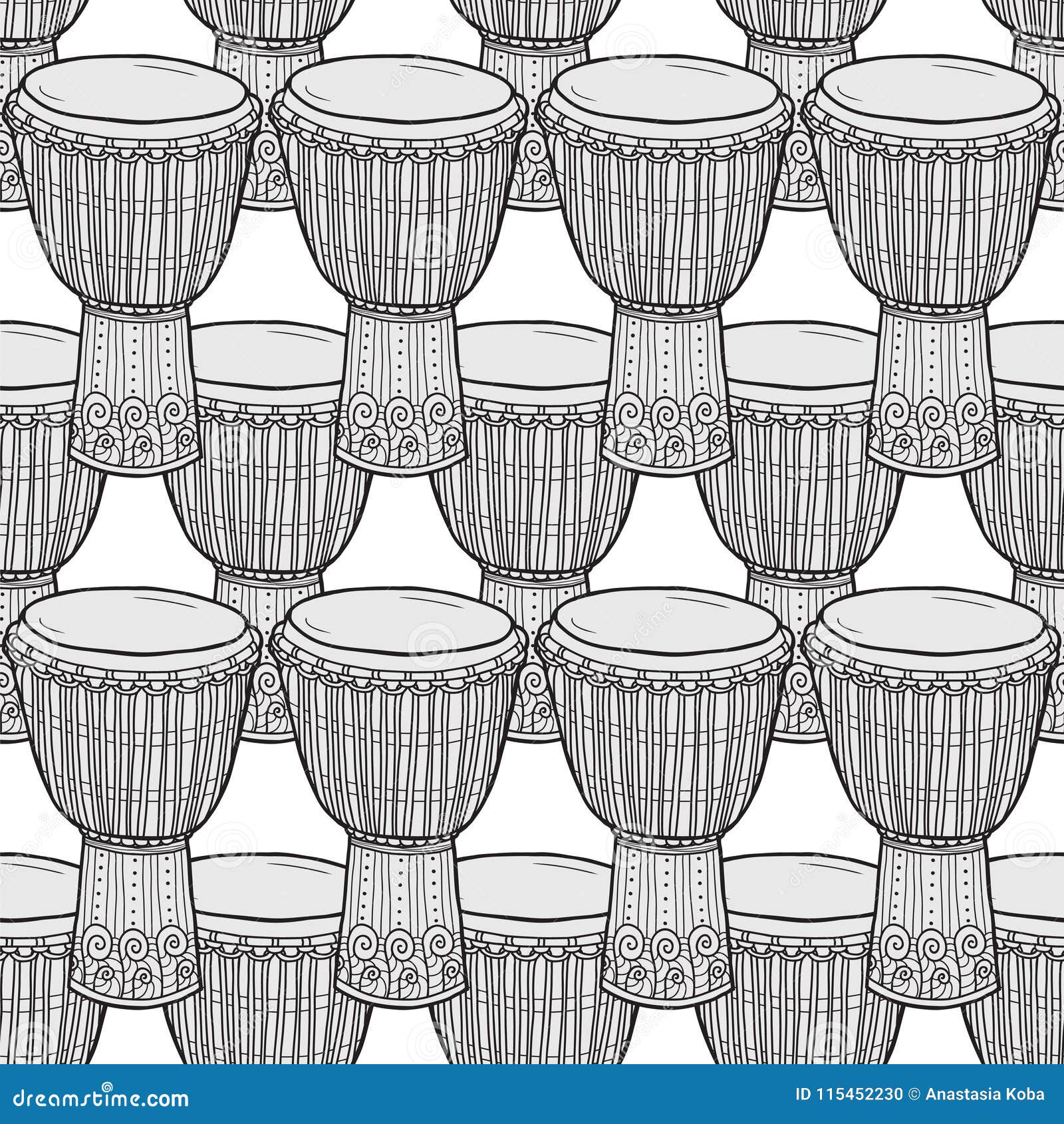 Drums. African Drums. Percussion. Stock Vector - Illustration of black ...