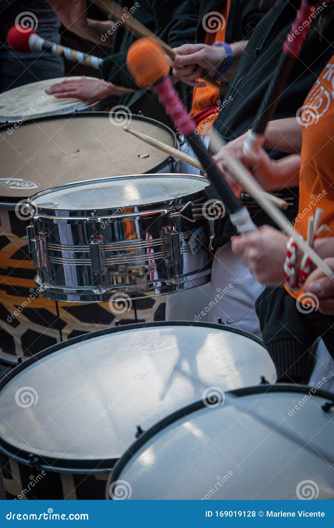 Drums, Batucada Doing Music in a Demonstration Editorial Stock Photo ...