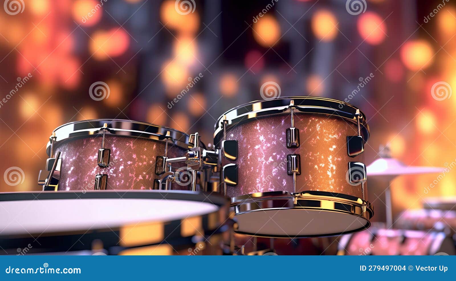 Drums with Bokeh Background. Generative AI Stock Illustration ...