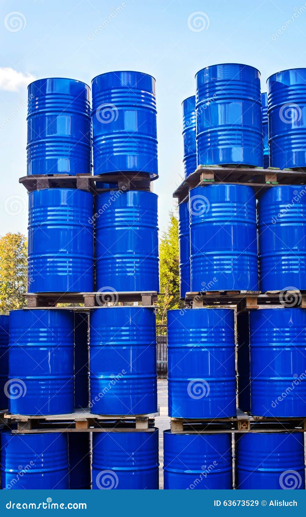 The Storage Of Waste Fuel Or Oil Barrel Drums Of Different Color For ...
