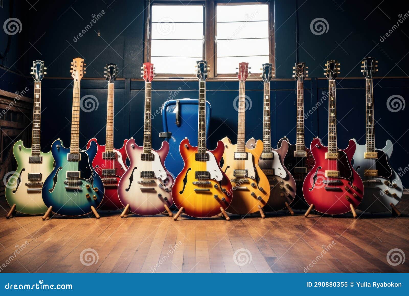 Drums Guitars Colors. Generate Ai Stock Image - Image of light ...