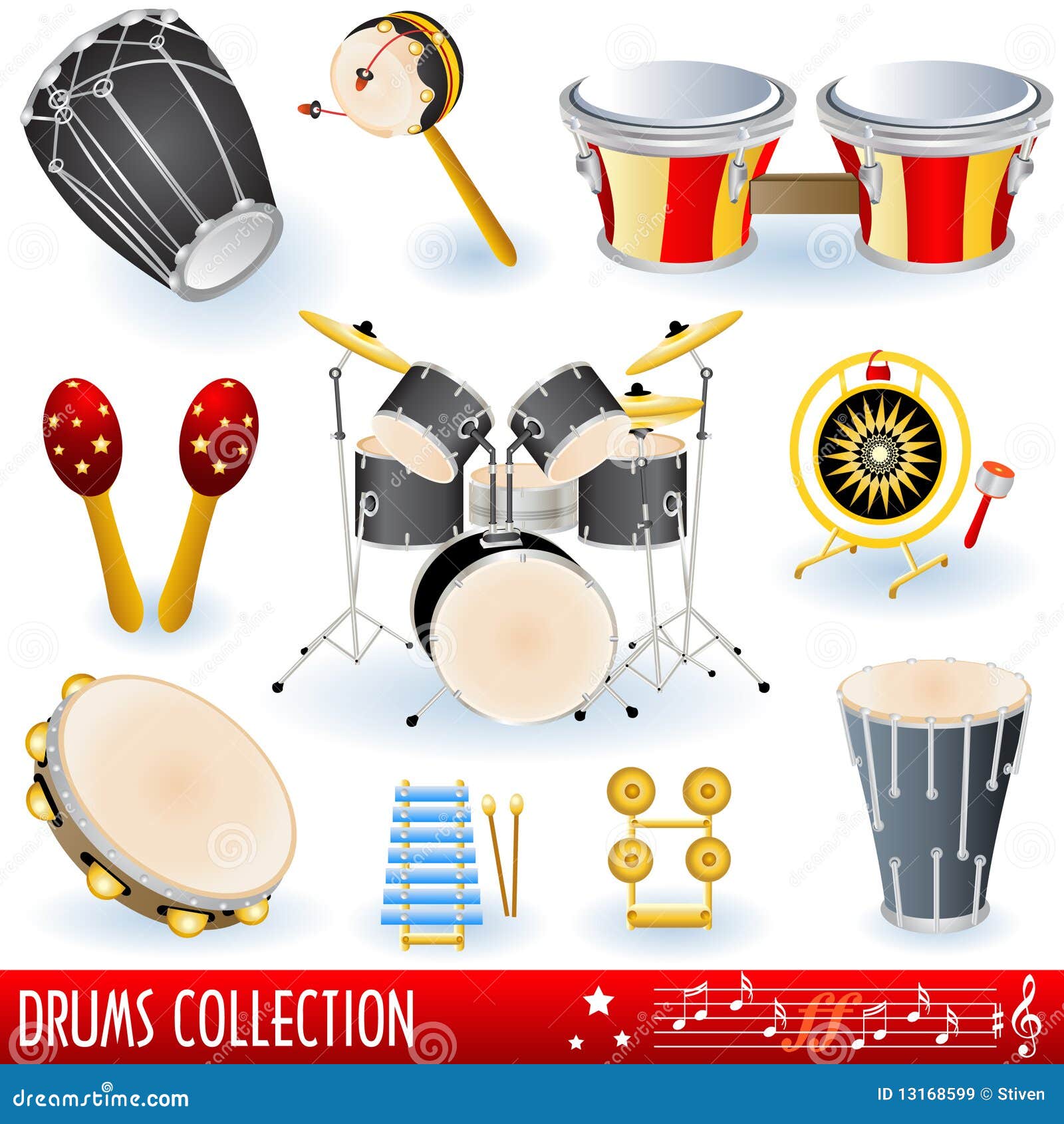 Drums And Percussion Instruments Cartoon Vector | CartoonDealer.com ...
