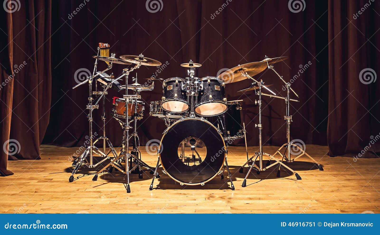 Drums Set stock image. Image of brown, instruments, custom - 46916751