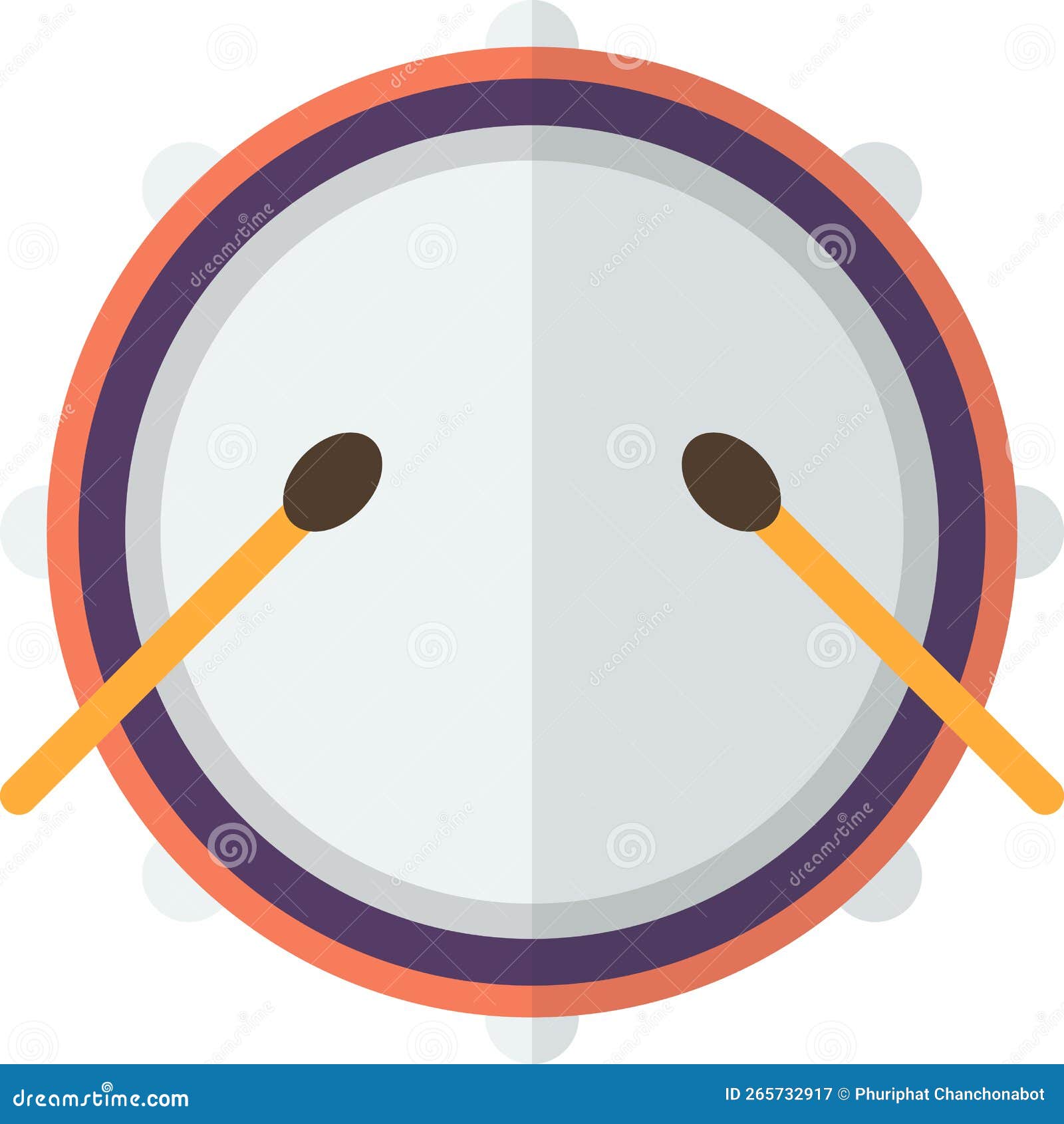 Drums from Top View Illustration in Minimal Style Stock Vector ...