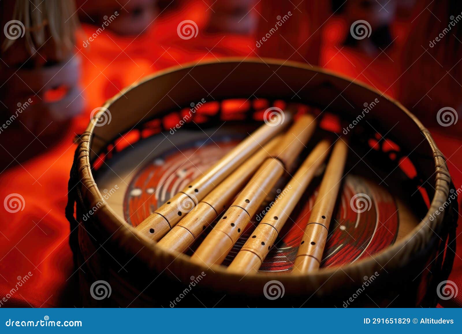 Drumsticks Atop Traditional Hand Drum Stock Image - Image of artistic ...