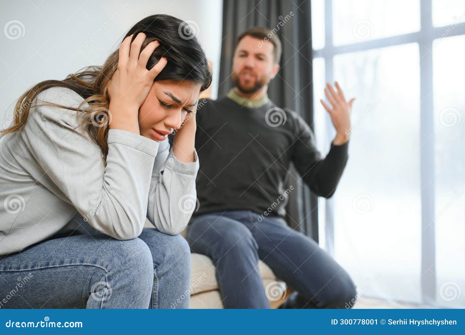 Drunk and Aggressive Boyfriend Yelling at His Girlfriend Stock Image ...