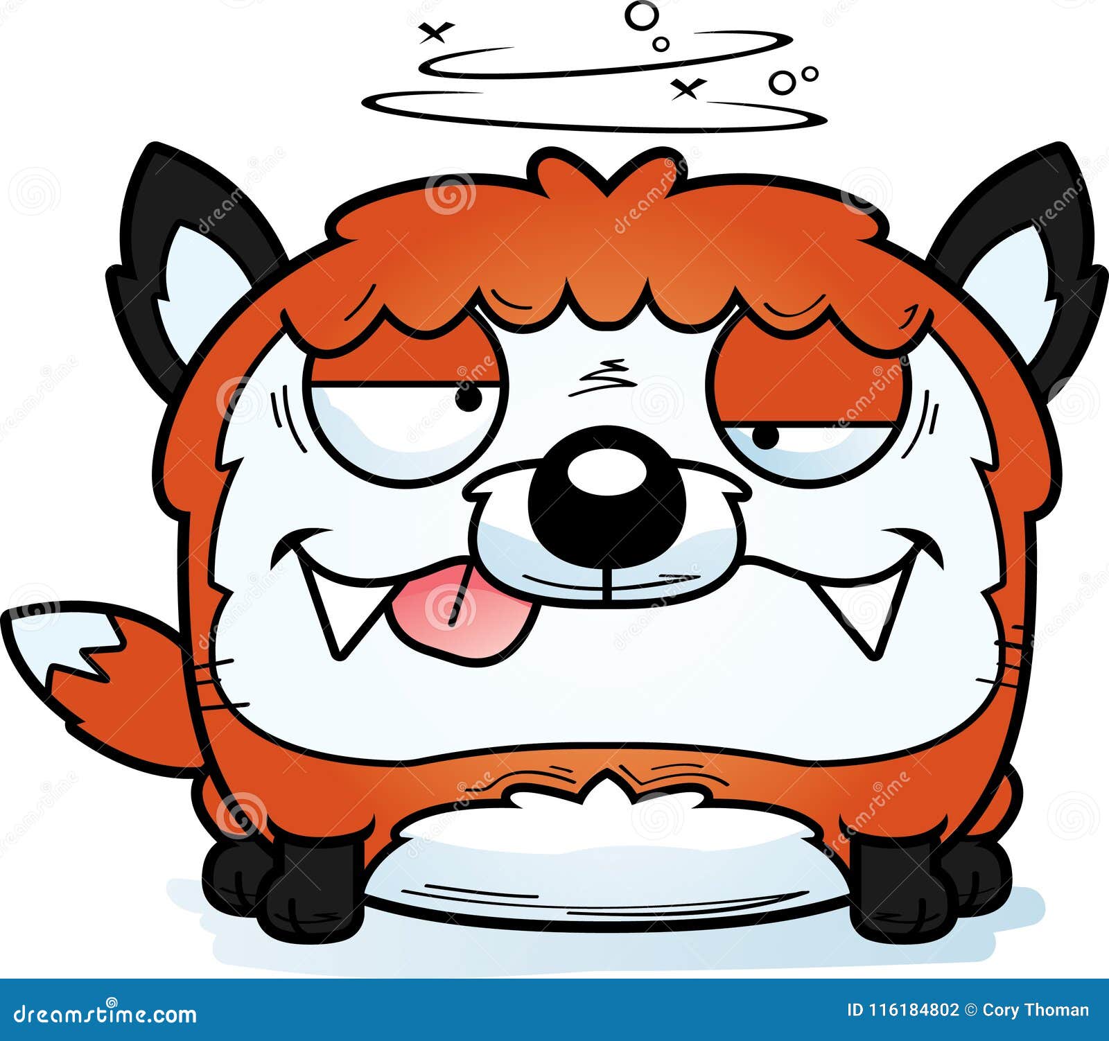 Drunk Cartoon Fox stock vector. Illustration of drunk - 116184802