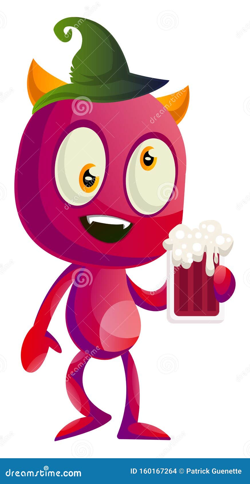 Drunk Devil with Beer, Illustration, Vector Stock Vector - Illustration ...