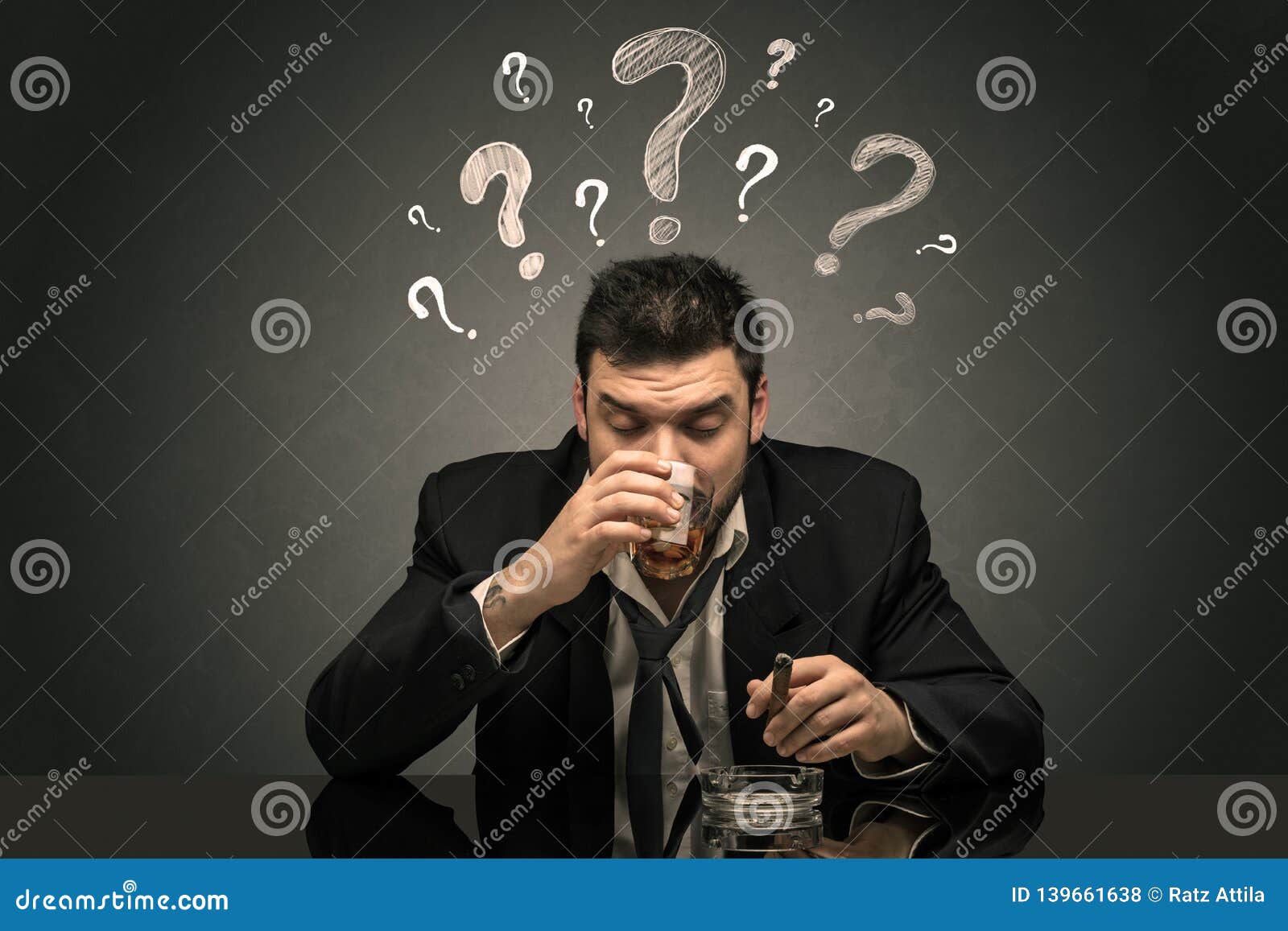 Drunk Disappointed Man with Question Signs Concept Stock Photo - Image ... Drunk Disappointed Man with Question Signs Concept Stock Photo - Image ...