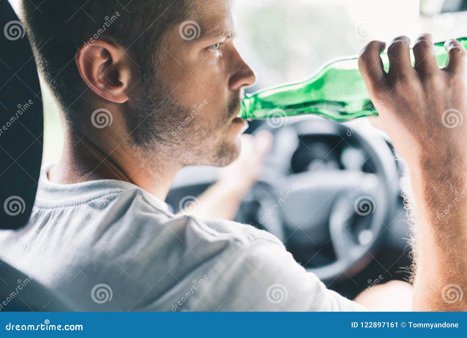 Drunk Driver Behind the Steering Wheel of a Car Stock Image - Image of ...